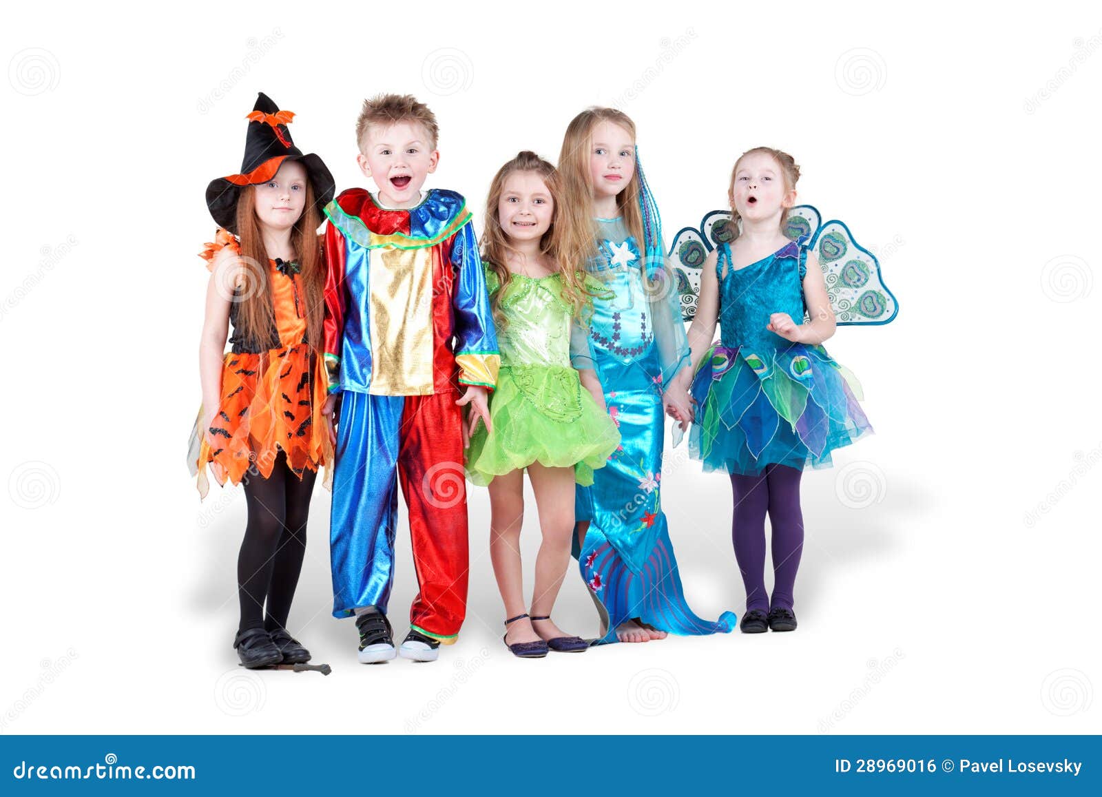 Children in Carnival Costumes Stand Stock Photo - Image of five ...