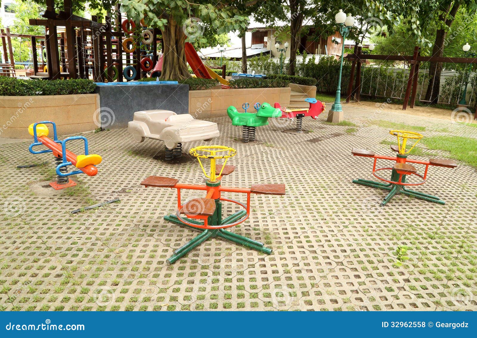 Children`s Carousel In Moscow. Two-storey Carousel With Horses. Merry ...