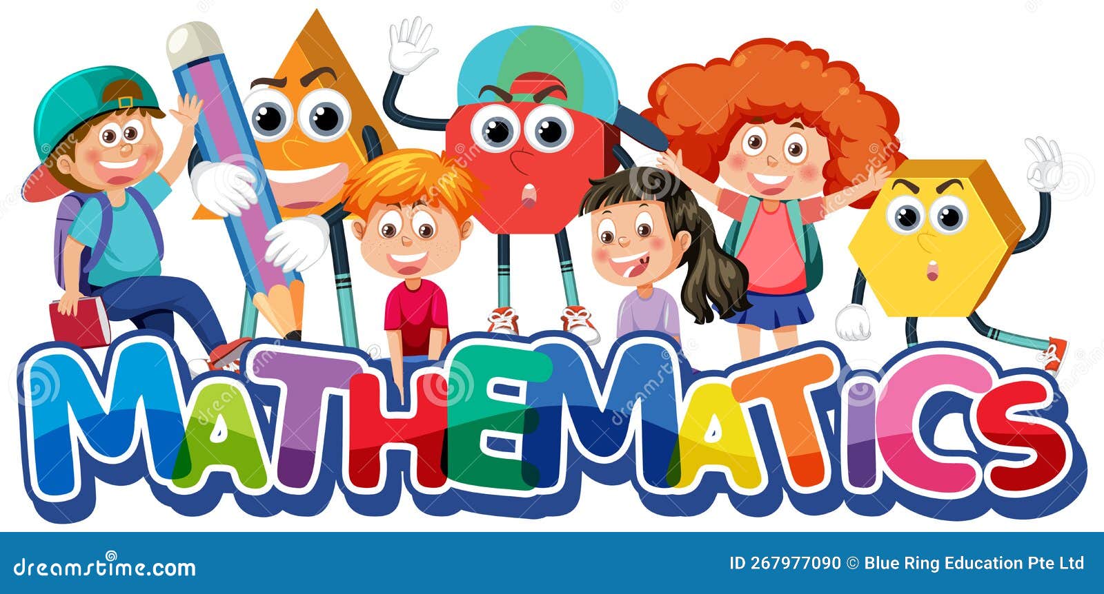 Children Cartoon Character with Math and Number Theme Stock Vector ...