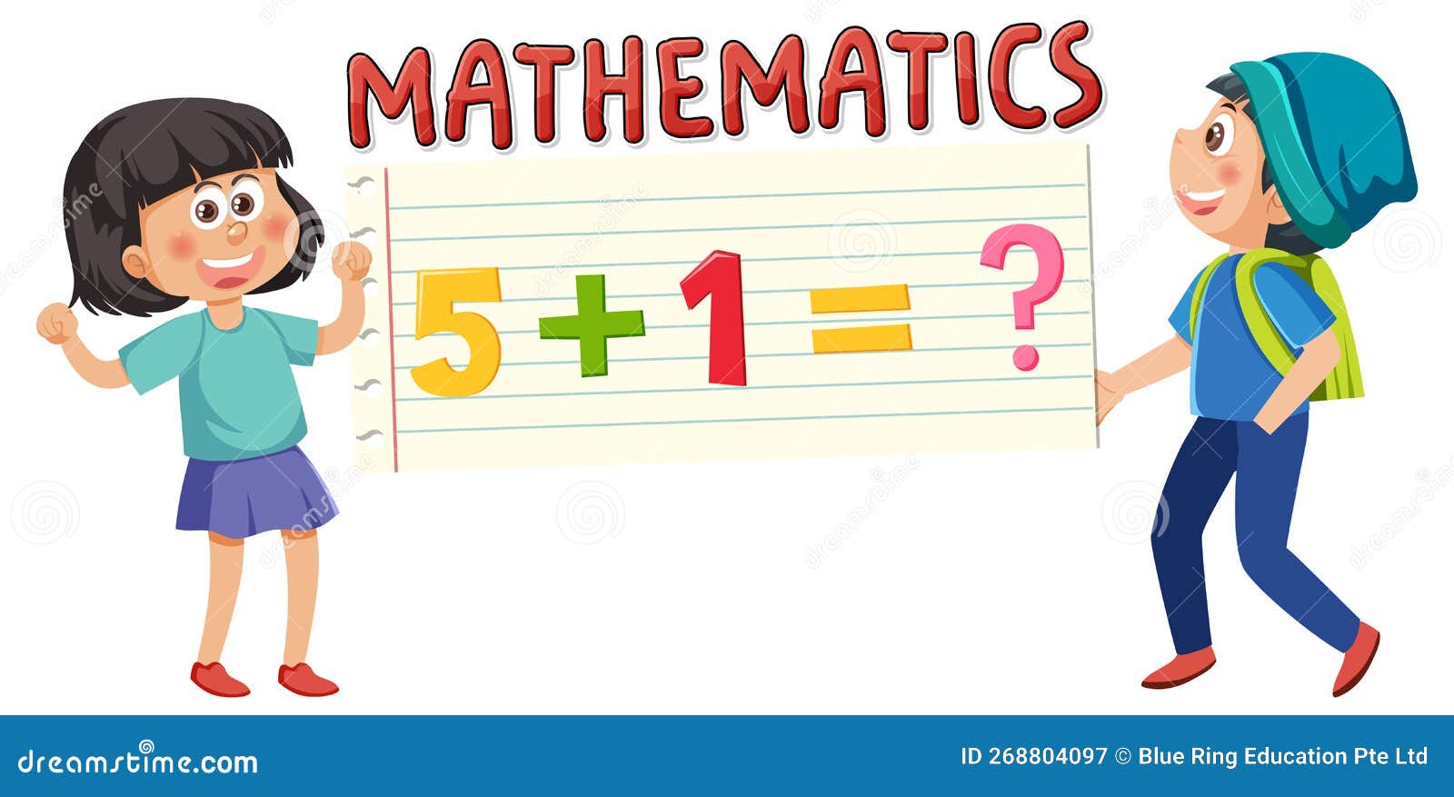 Children Cartoon Character with Math and Number Theme Stock Vector ...
