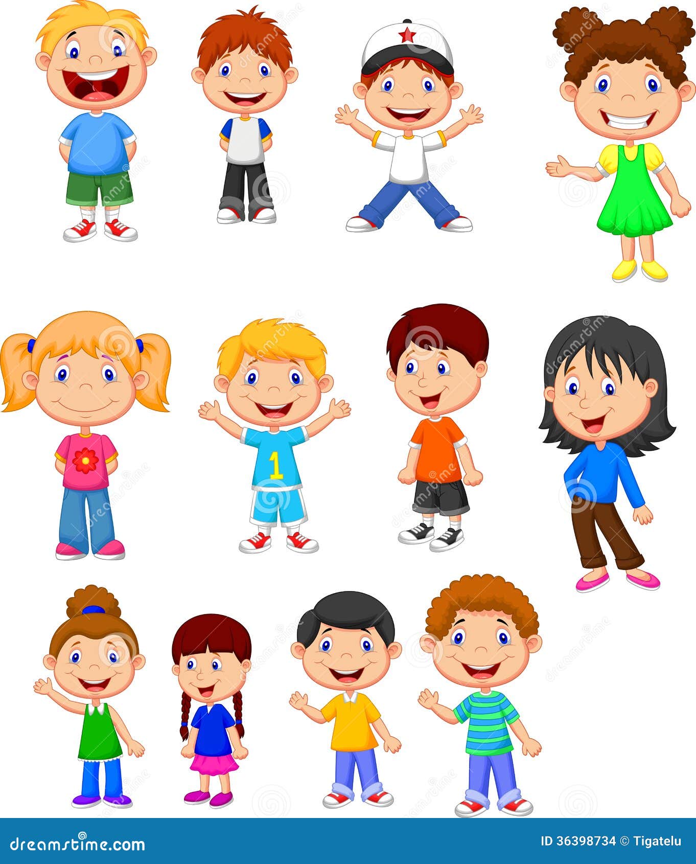 Children Cartoon Collection Set Stock Vector - Illustration of fashion ...