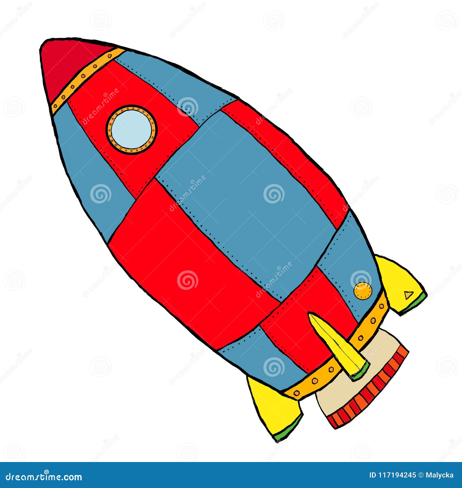 Children Cartoon Space Rocket Stock Illustration - Illustration of ...