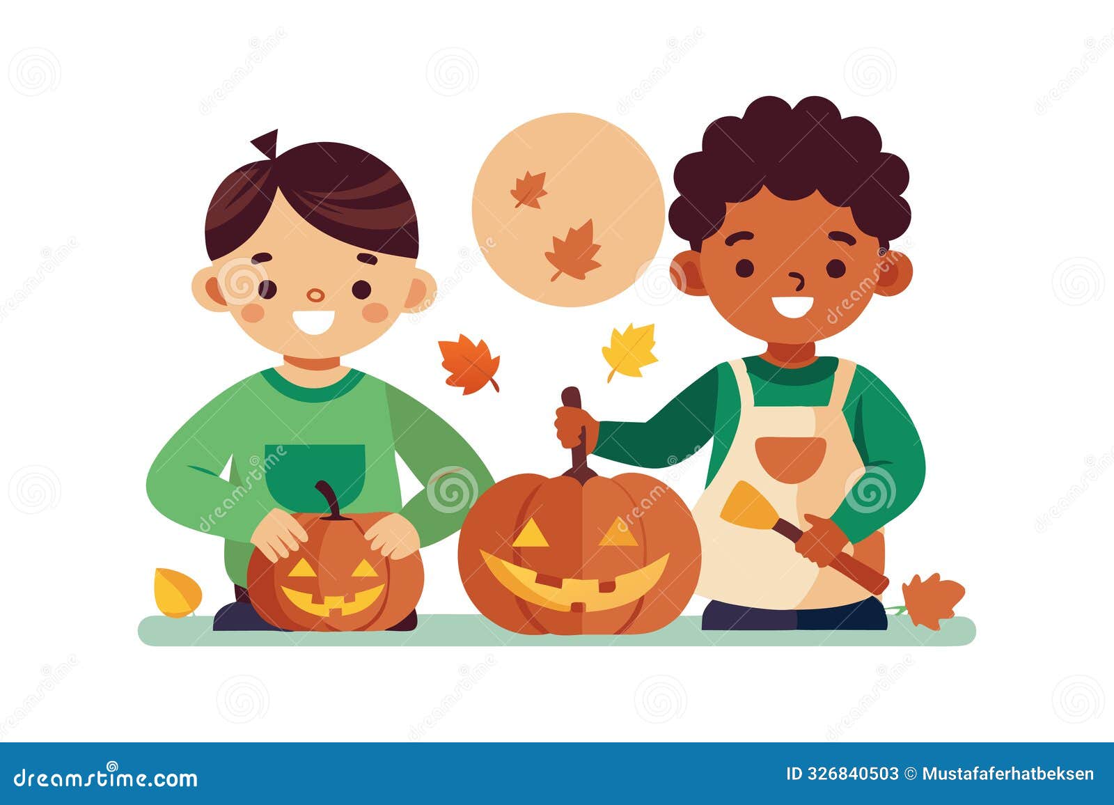 Carving Pumpkins Halloween Frame Border Royalty-Free Stock Image ...