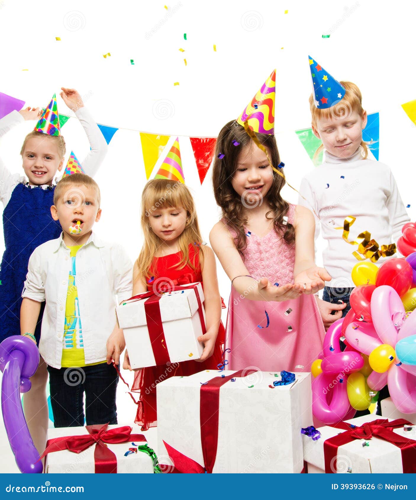 Children Celebrating Birthday Stock Photo - Image of cheerful, holiday ...