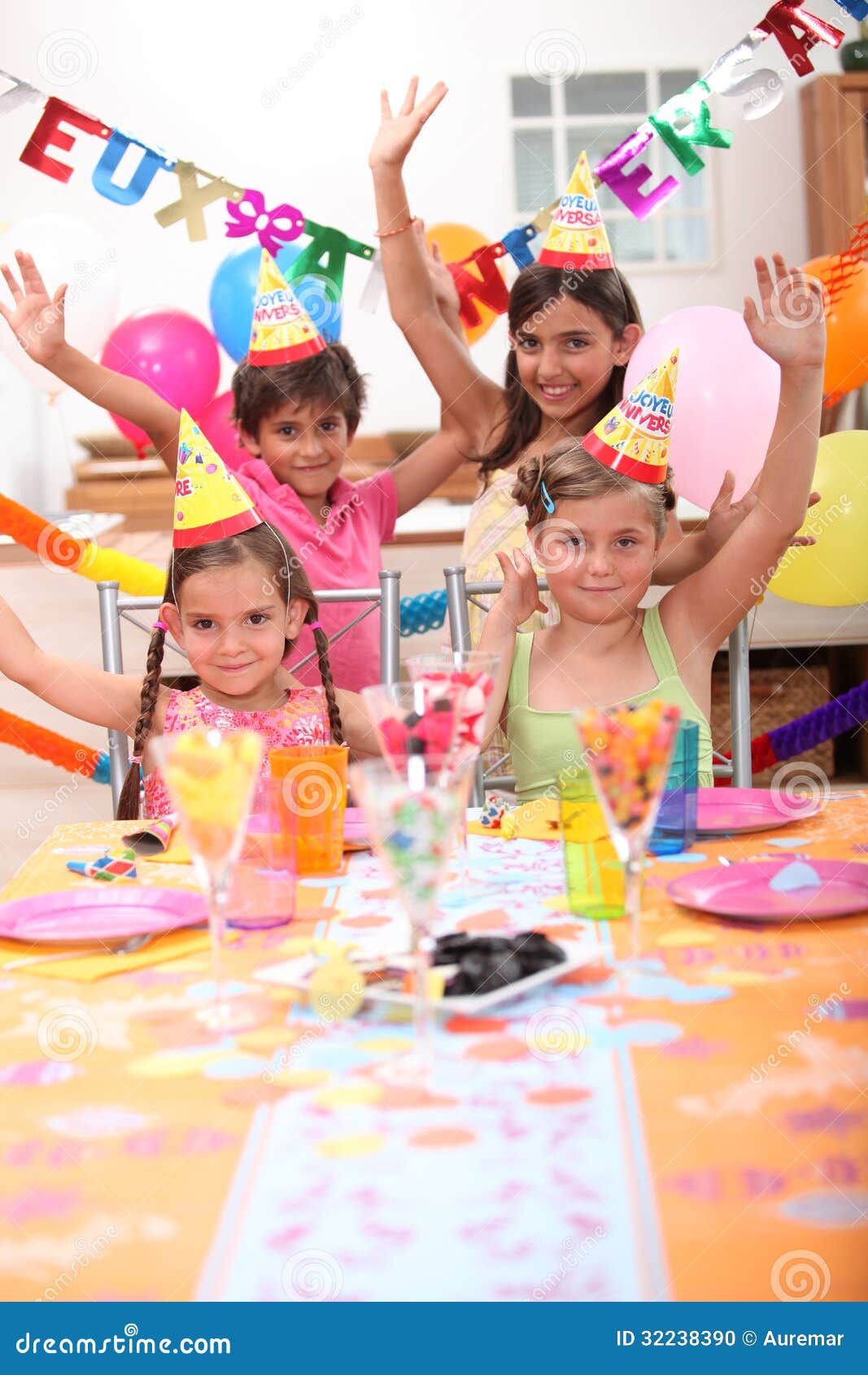 Children Celebrating Birthdays Stock Photo - Image of colors, girl ...
