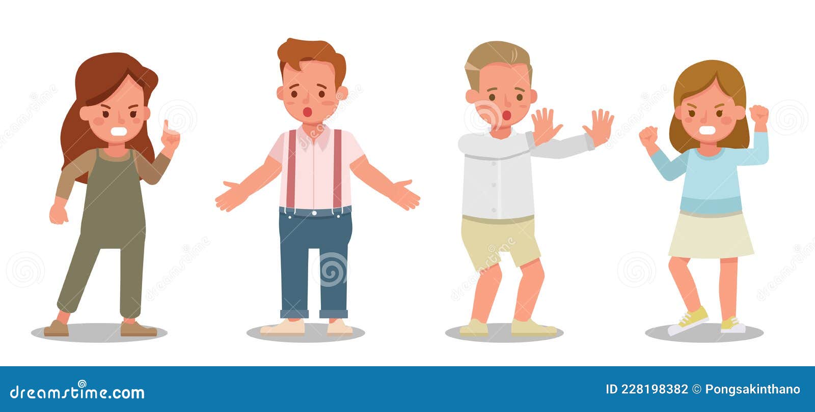 Children Character Vector Design. Presentation in Various Action with ...