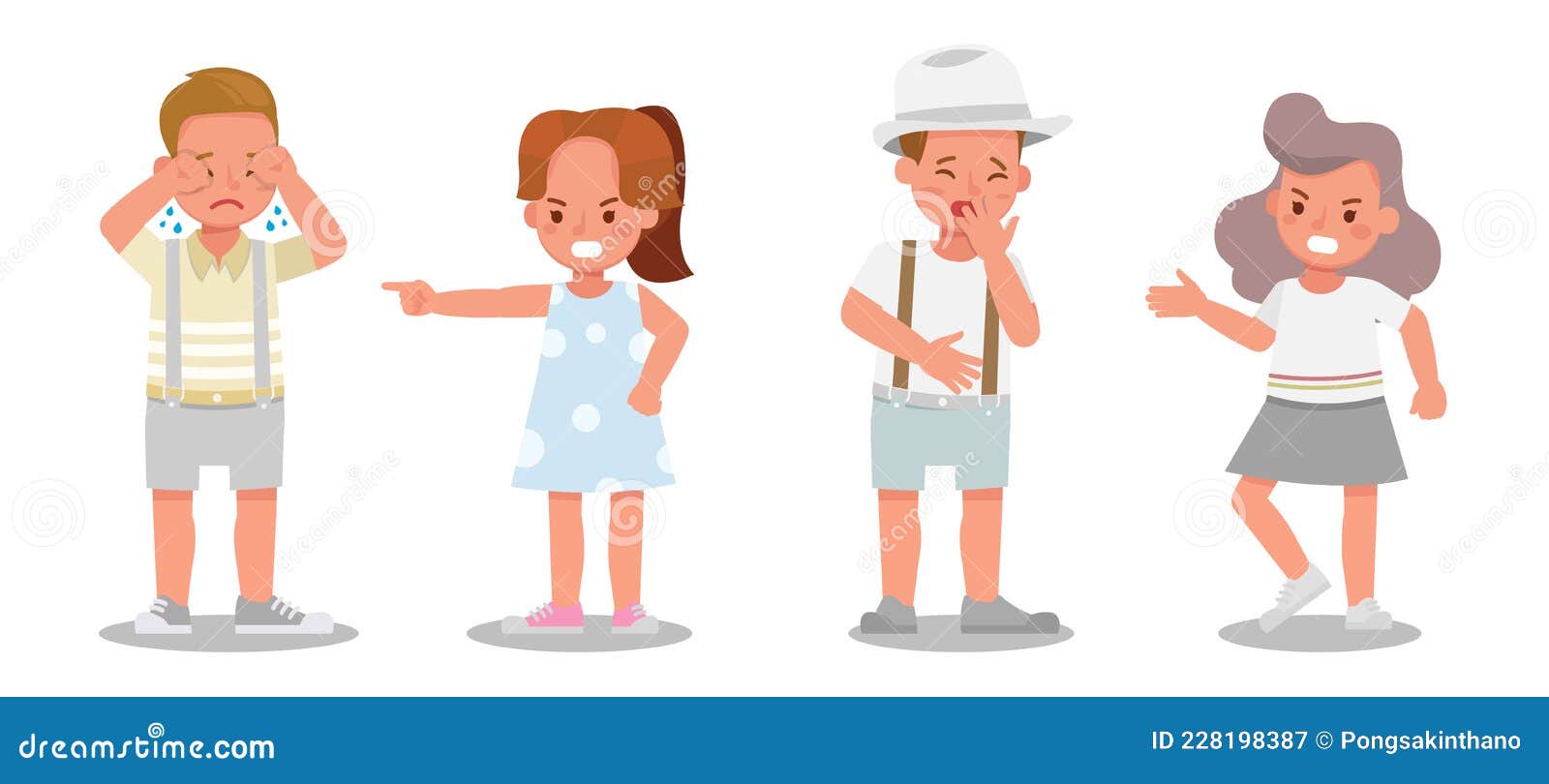 Children Character Vector Design. Presentation in Various Action with ...