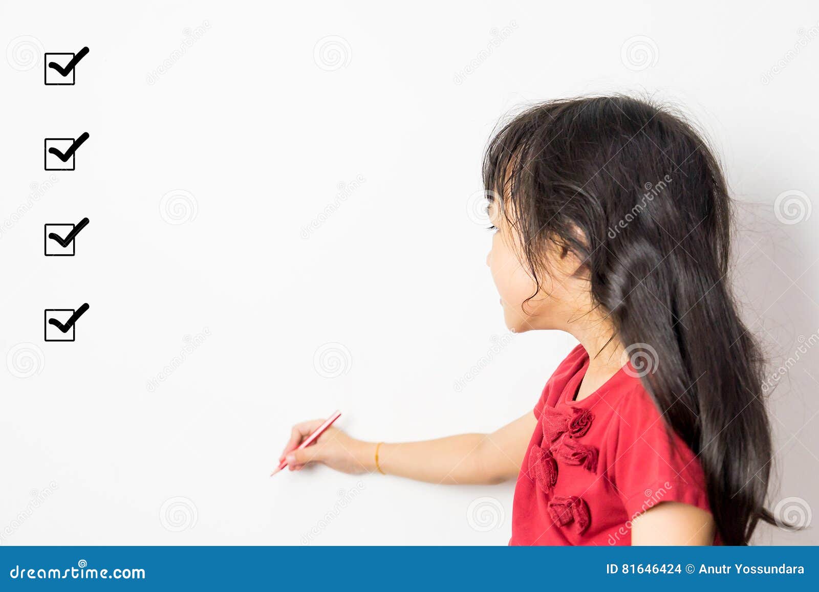 Children Check List To-do on a Board. Stock Photo - Image of white ...