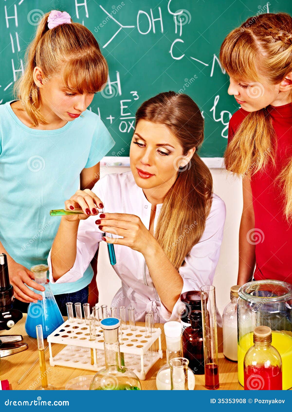 Children in Chemistry Class. Stock Photo - Image of learning, cheerful ...