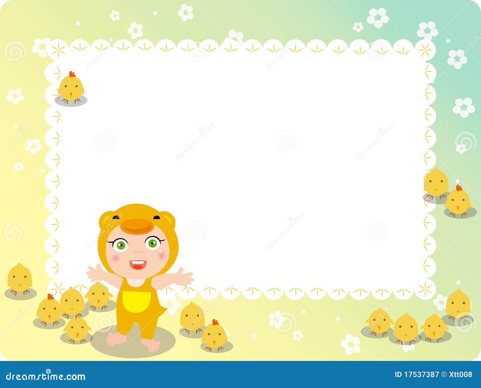 Children and Chickens Frame Stock Vector - Illustration of frame ...