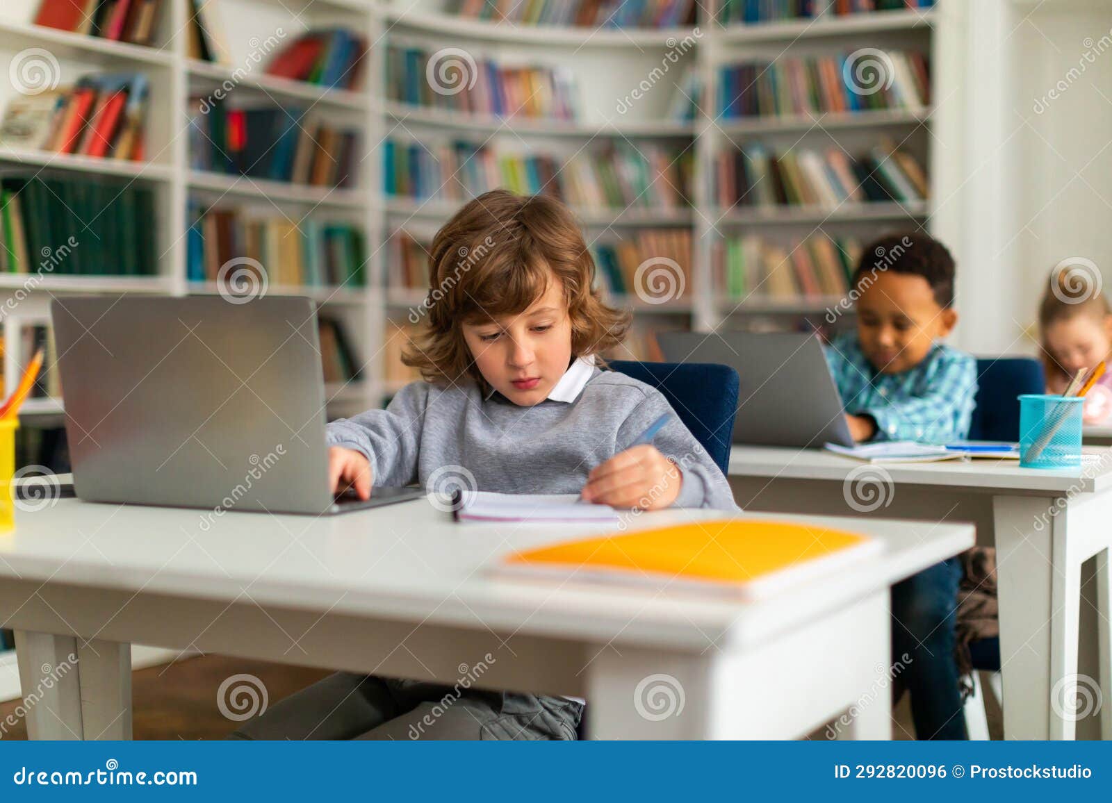 Children in Class Exploring Education Via Laptops Stock Photo - Image ...