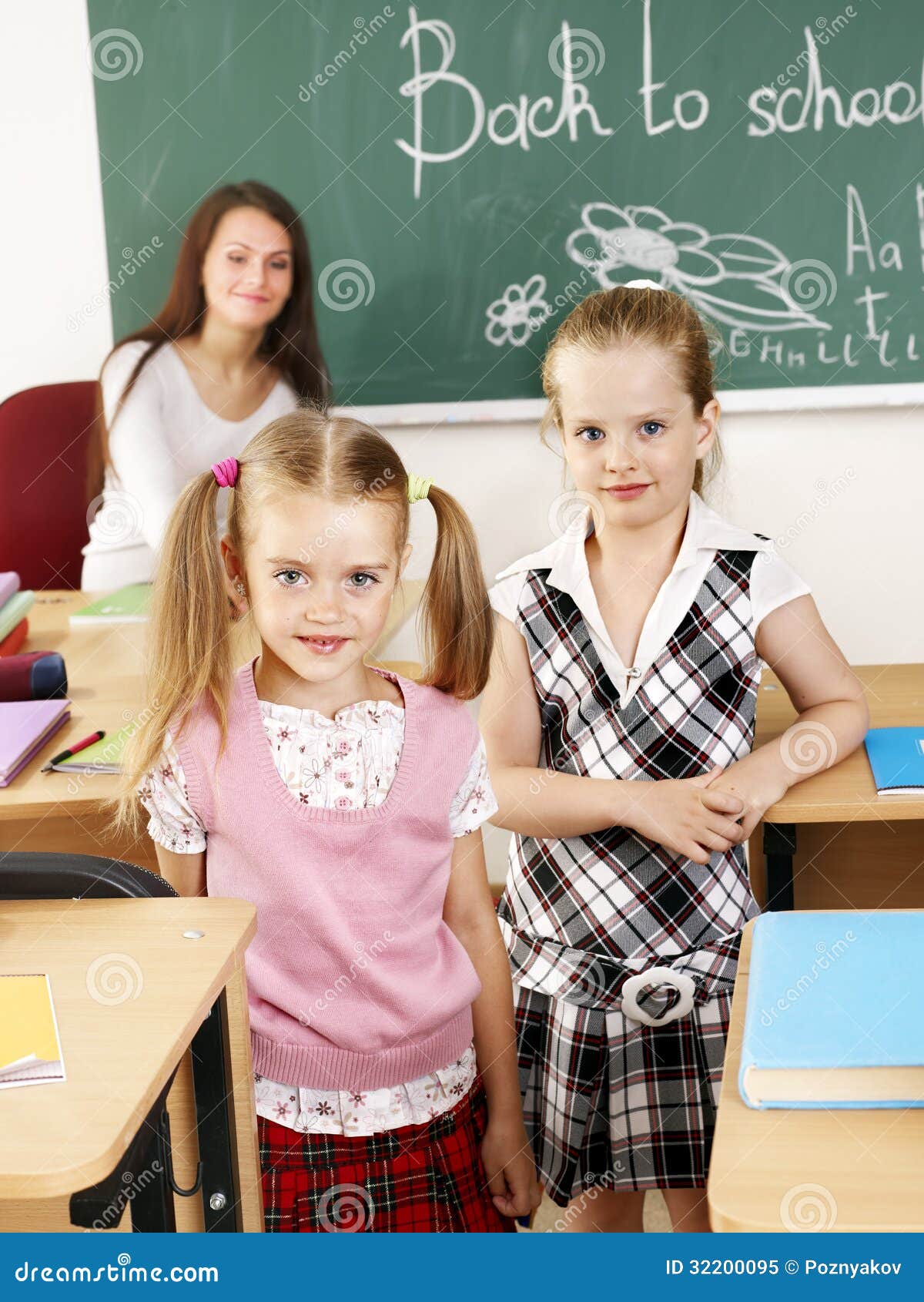 Children in Classroom with Teacher. Stock Image - Image of cheerful ...