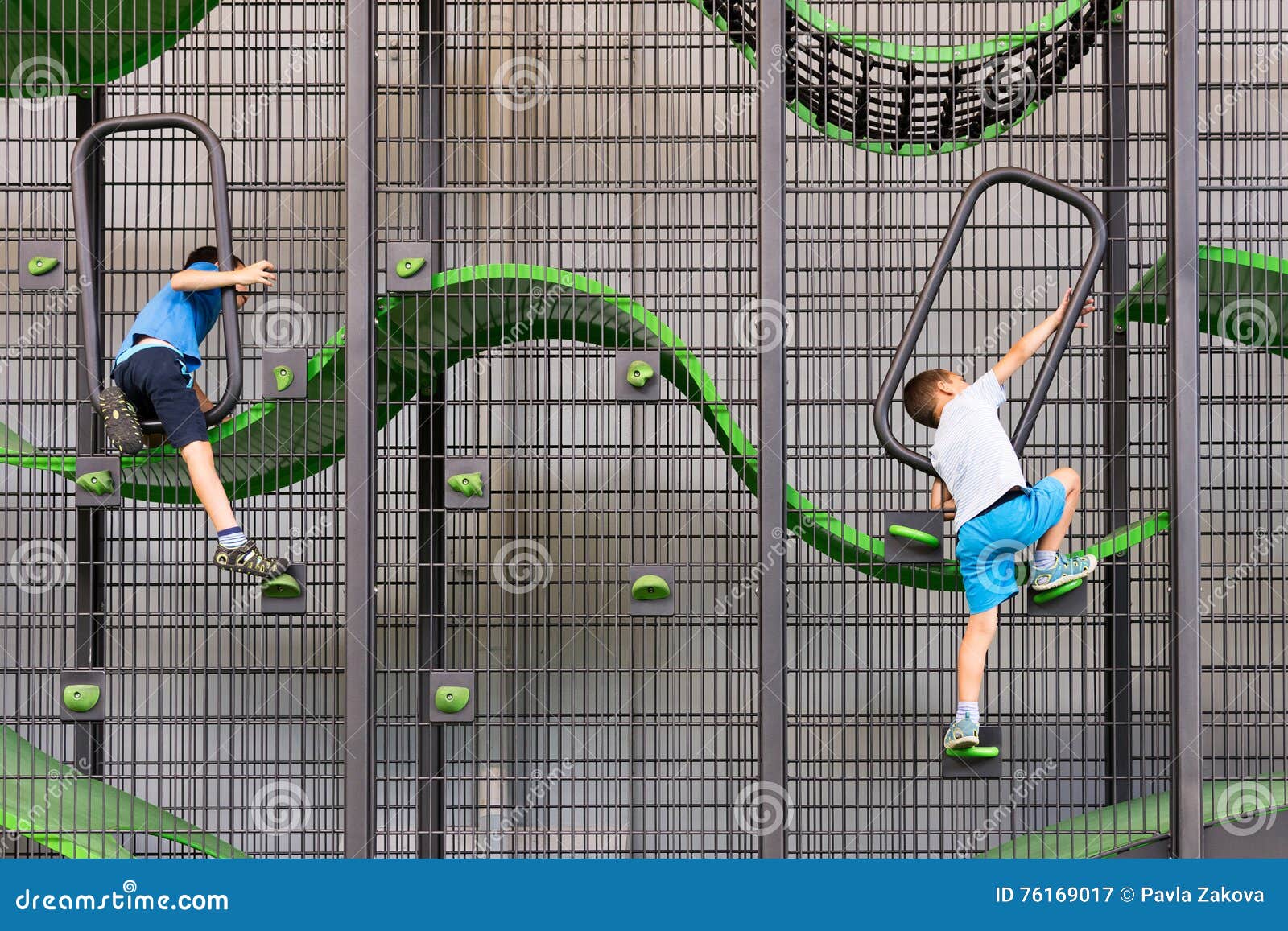 Children Climbing at Playground Stock Image - Image of family, leisure ...