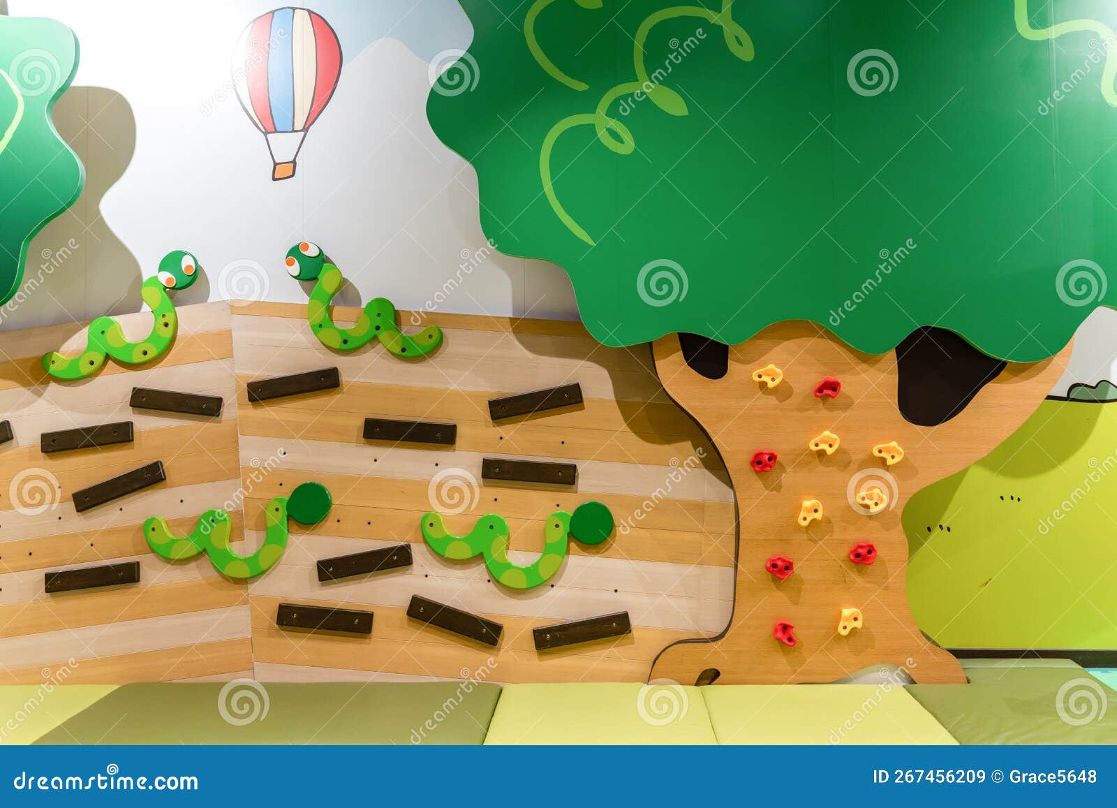 Children Climbing Wall in the Amusement Park Stock Image - Image of ...