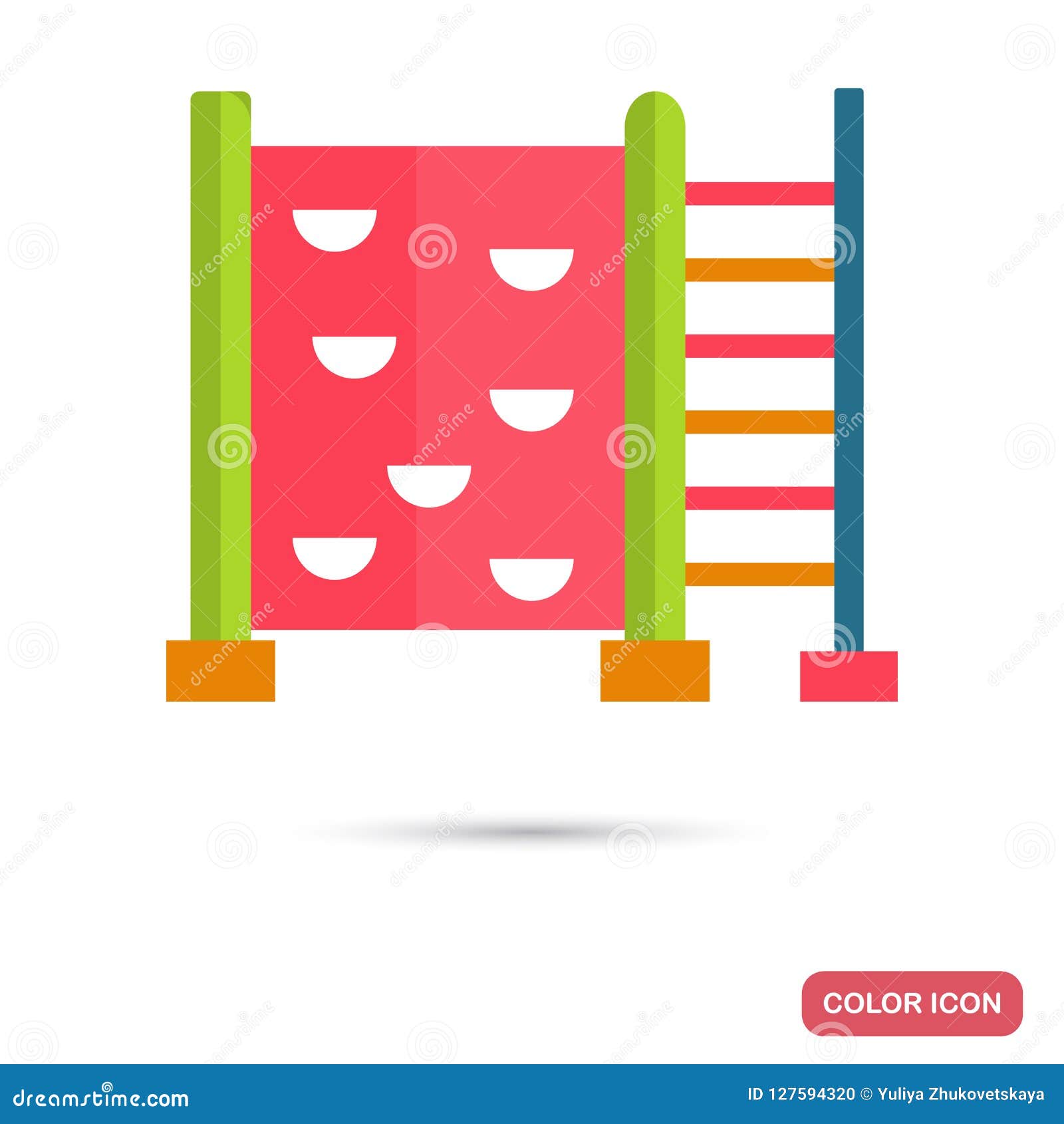 Children Climbing Wall Color Icon in Flat Design Stock Vector ...