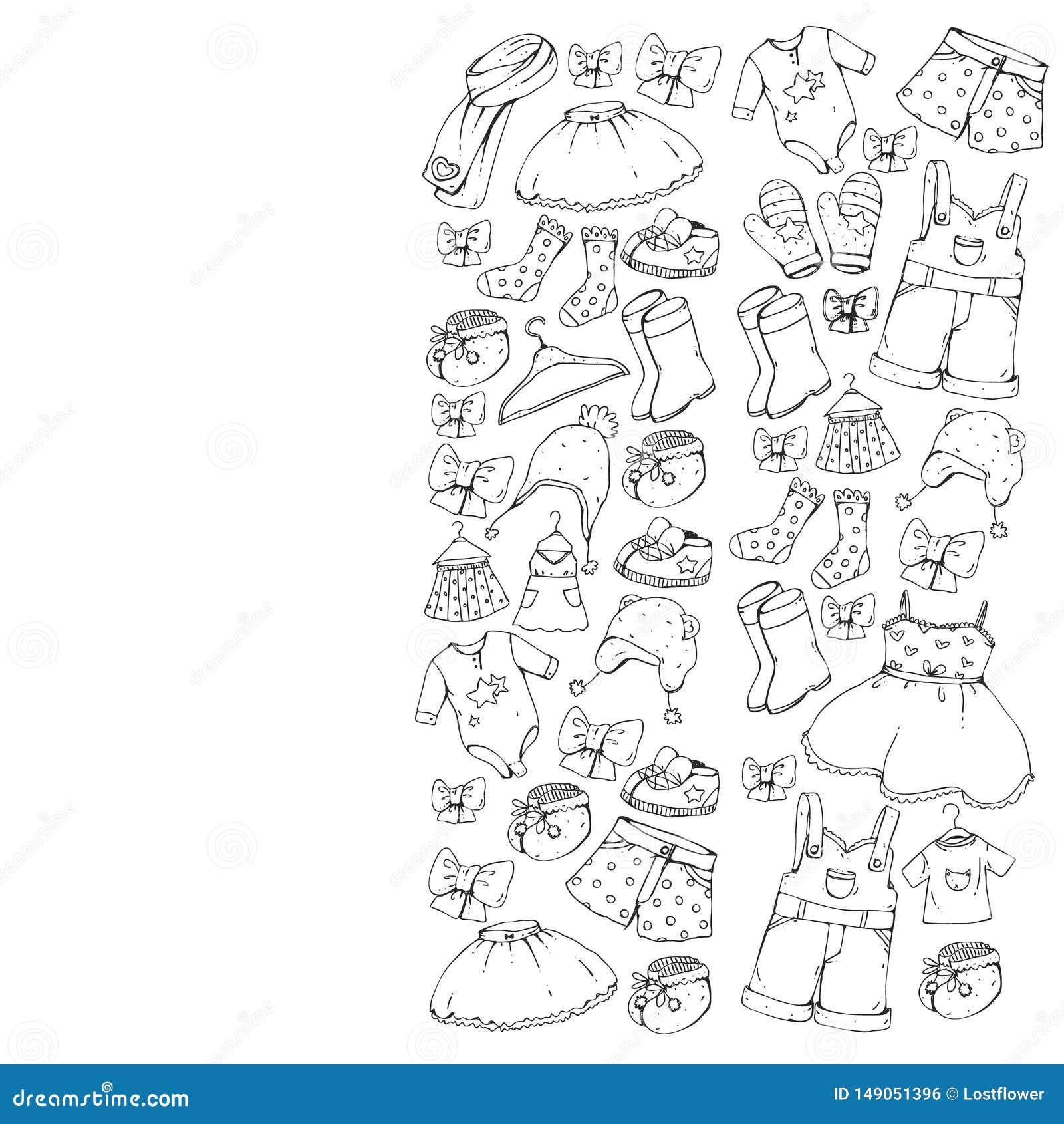 Children Clothes. Background for Babies, Kids Patterns. Stock Vector ...