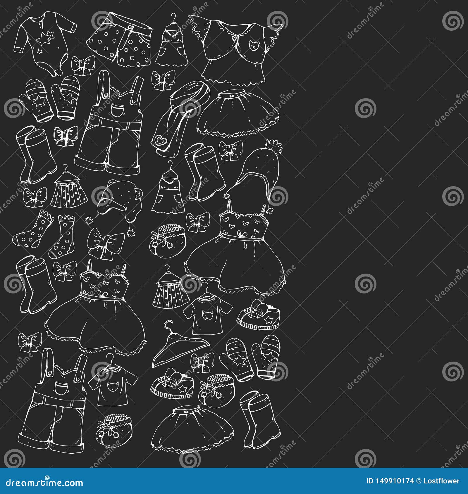 Children Clothes. Background for Babies, Kids Patterns. Stock Vector ...