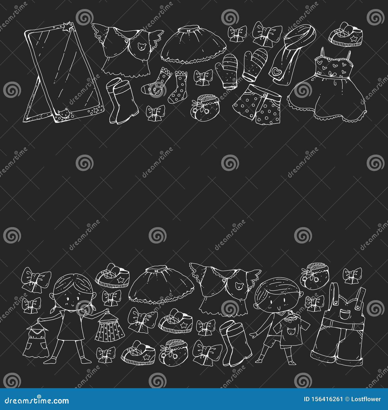 Children Clothes. Background for Babies, Kids Patterns. Stock Vector ...