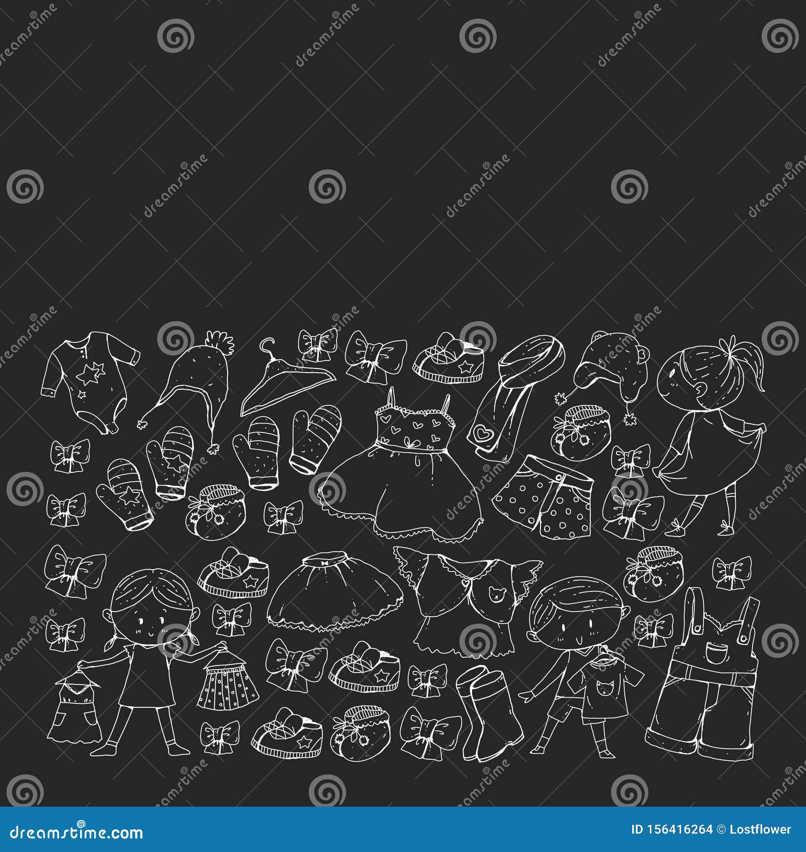 Children Clothes. Background for Babies, Kids Patterns. Stock Vector ...