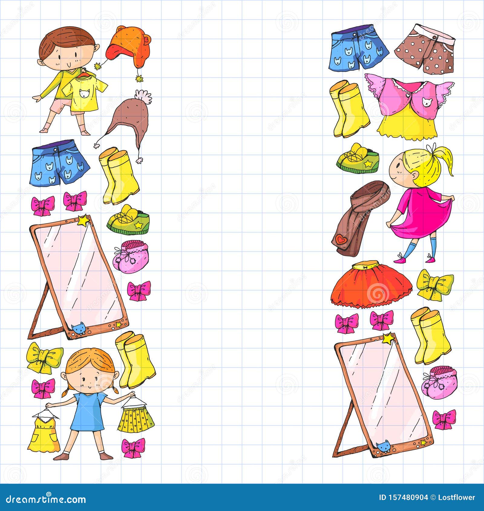 Children Clothes. Background for Babies, Kids Patterns. Stock Vector ...