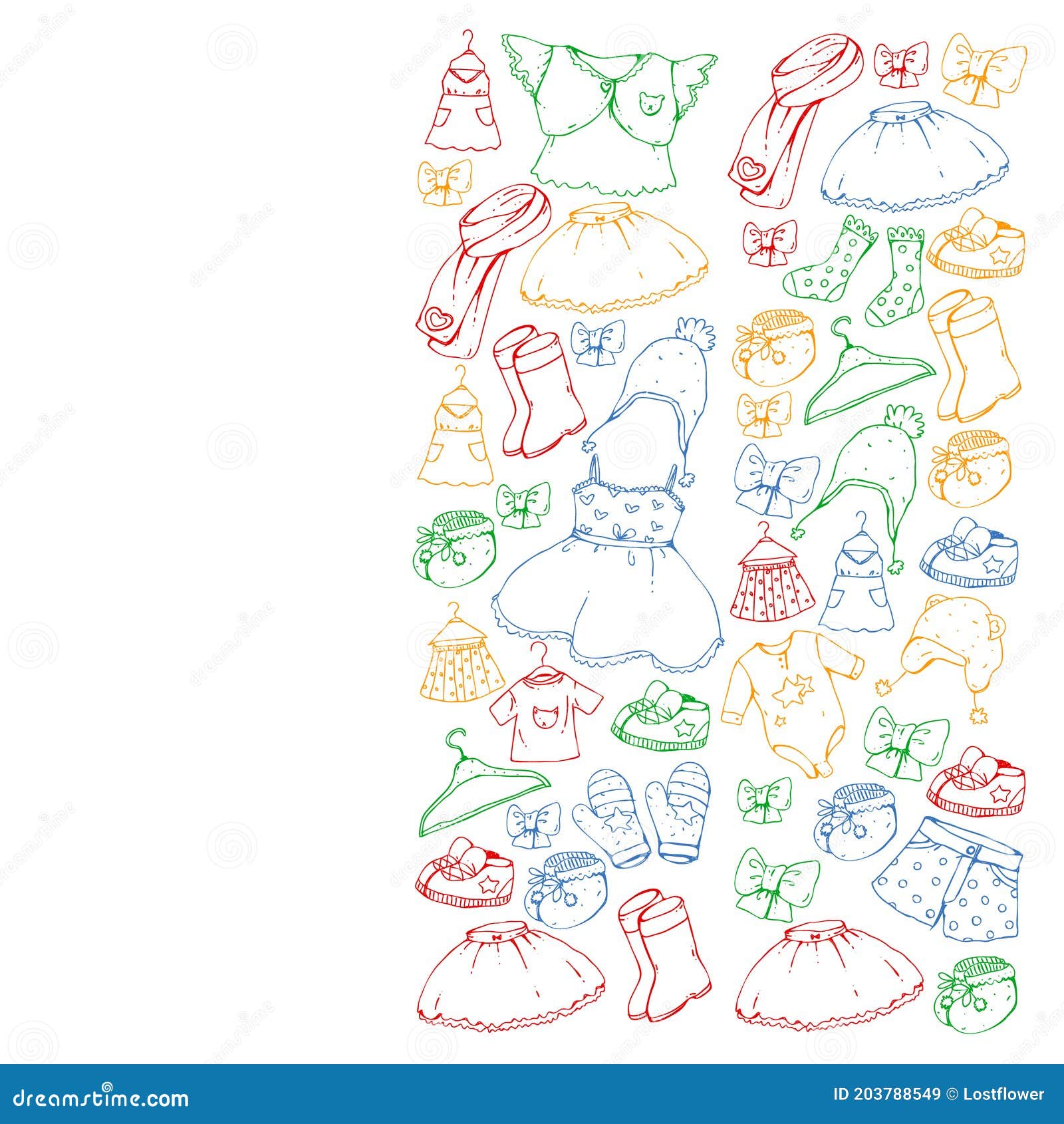 Children Clothes. Background for Babies, Kids Patterns. Stock Vector ...