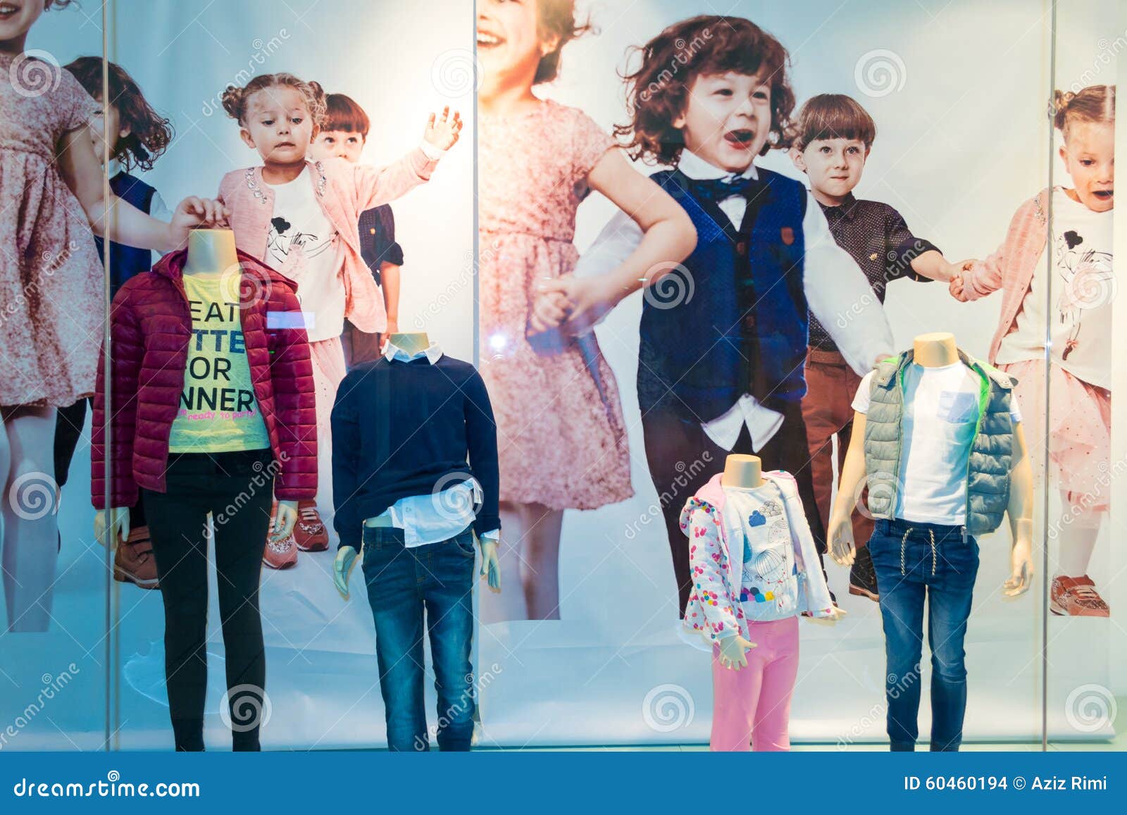 Children Clothes Shop Showcase Editorial Stock Image - Image of show ...