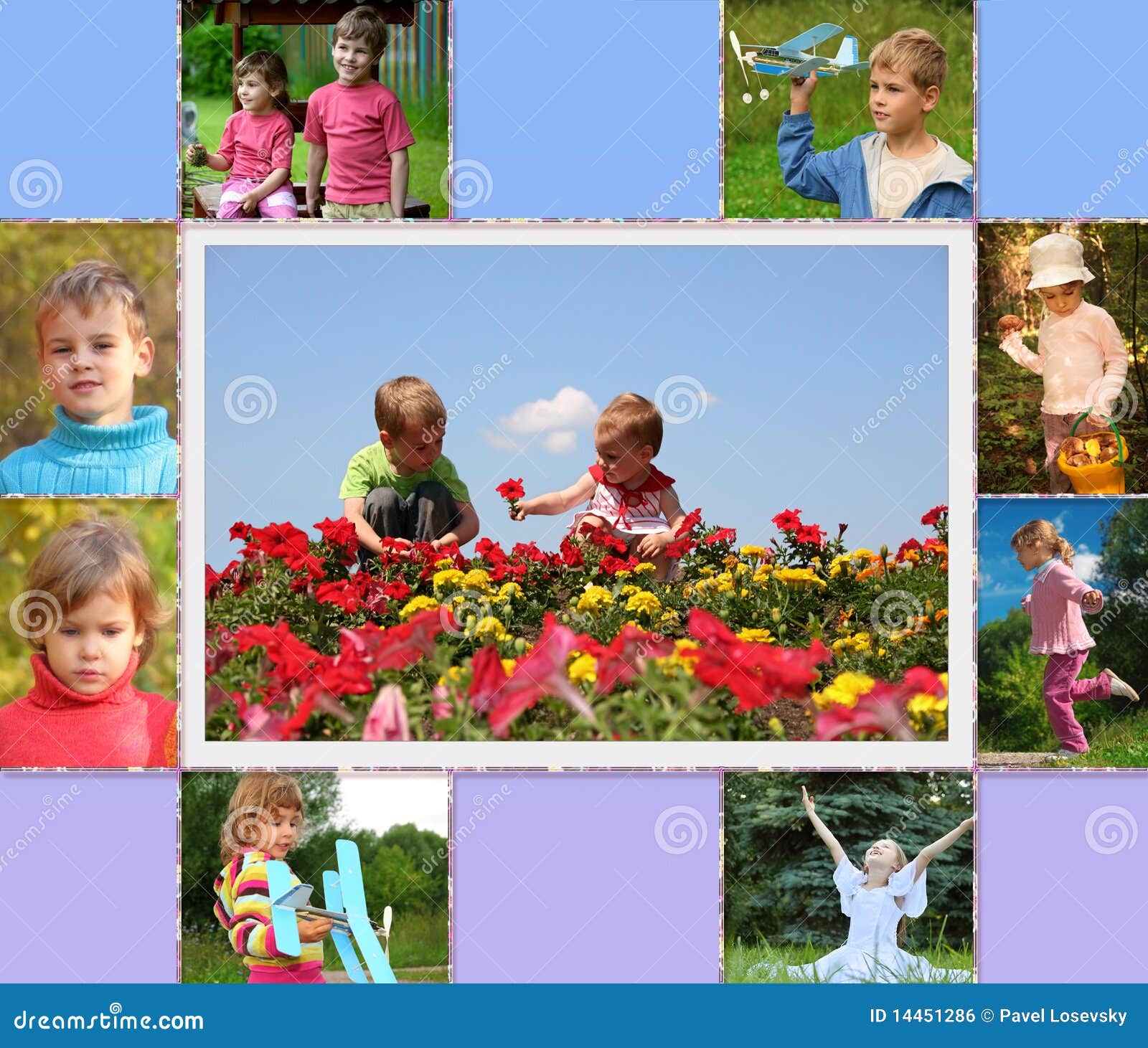 Children collage stock photo. Image of cheerful, green - 14451286