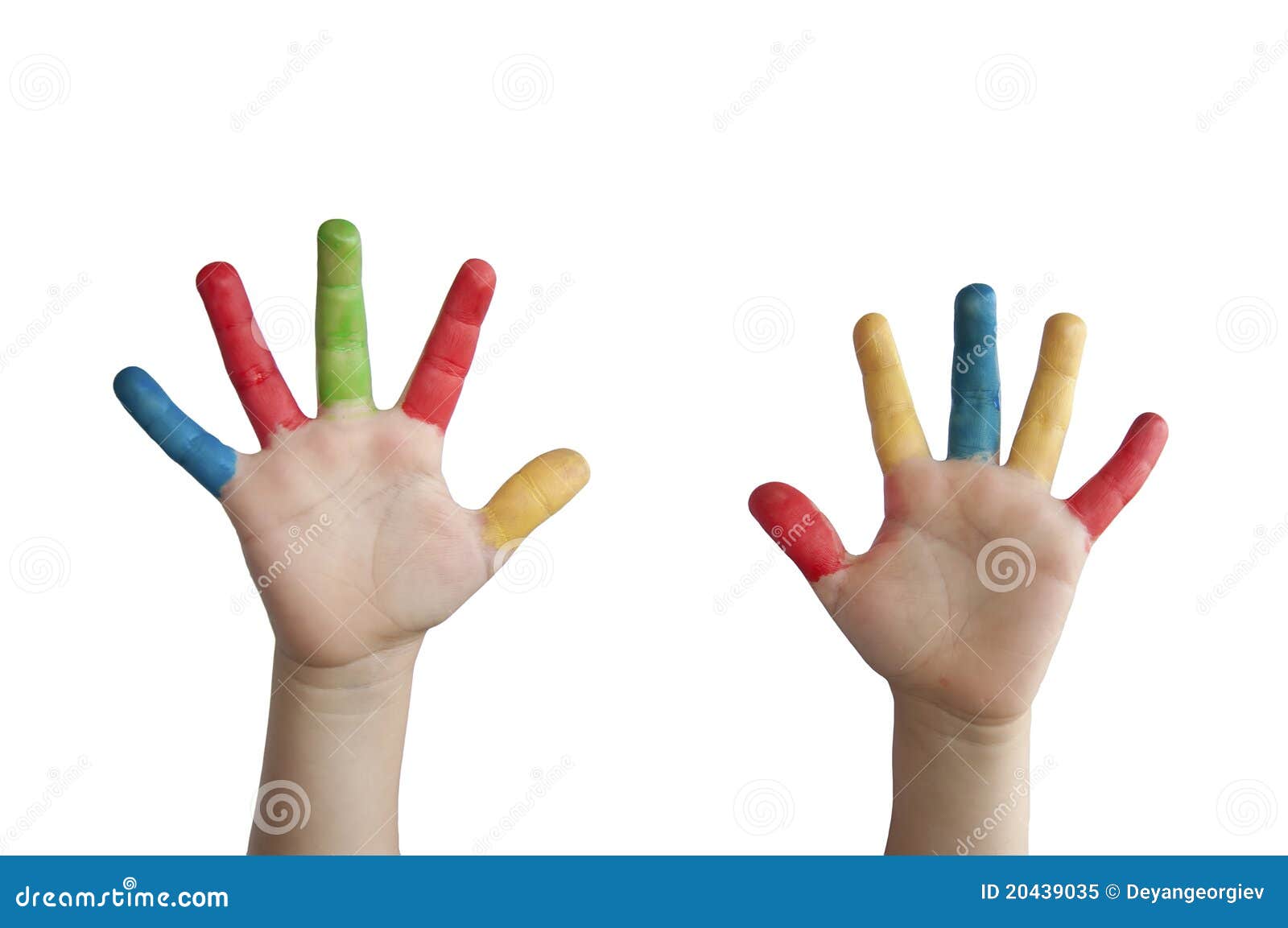 Children colored hands. stock image. Image of color, isolated - 20439035