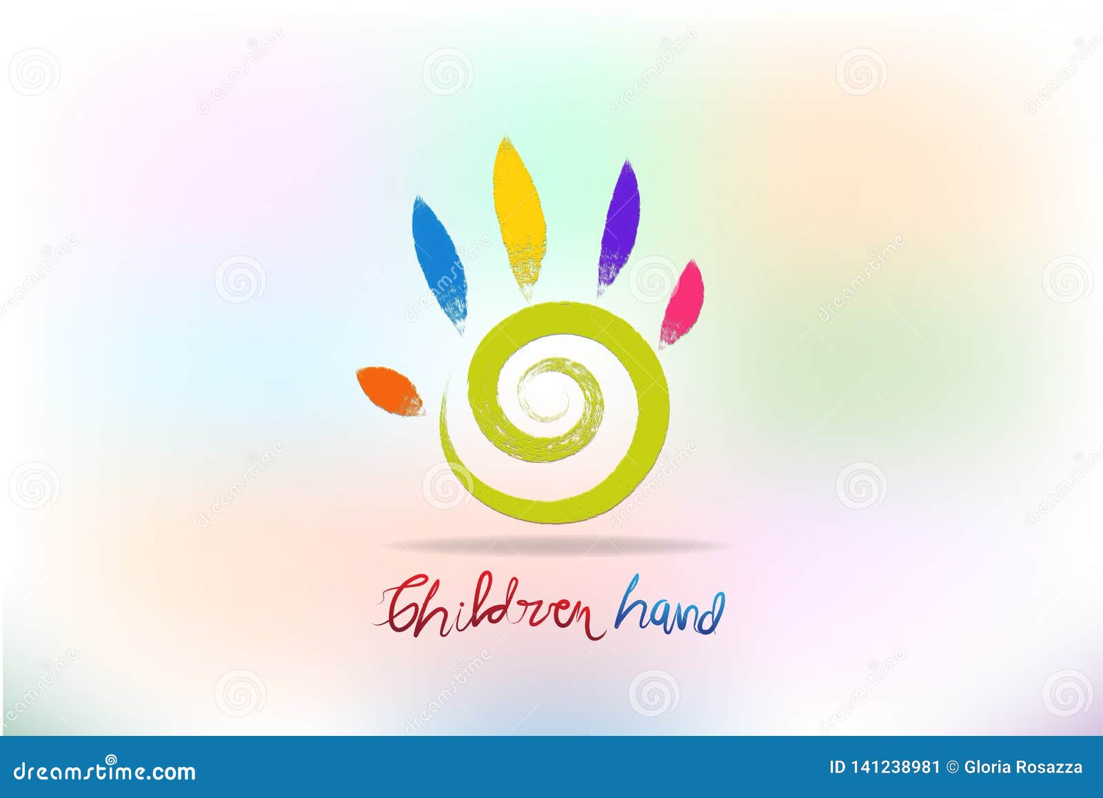 Children Colorful Hand Logo Vector Stock Vector - Illustration of help ...