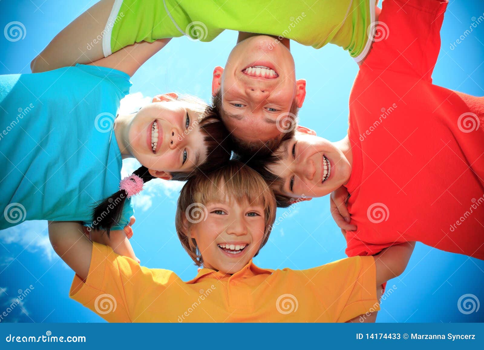 Children in Colorful Shirts Stock Image - Image of colors, yellow: 14174433