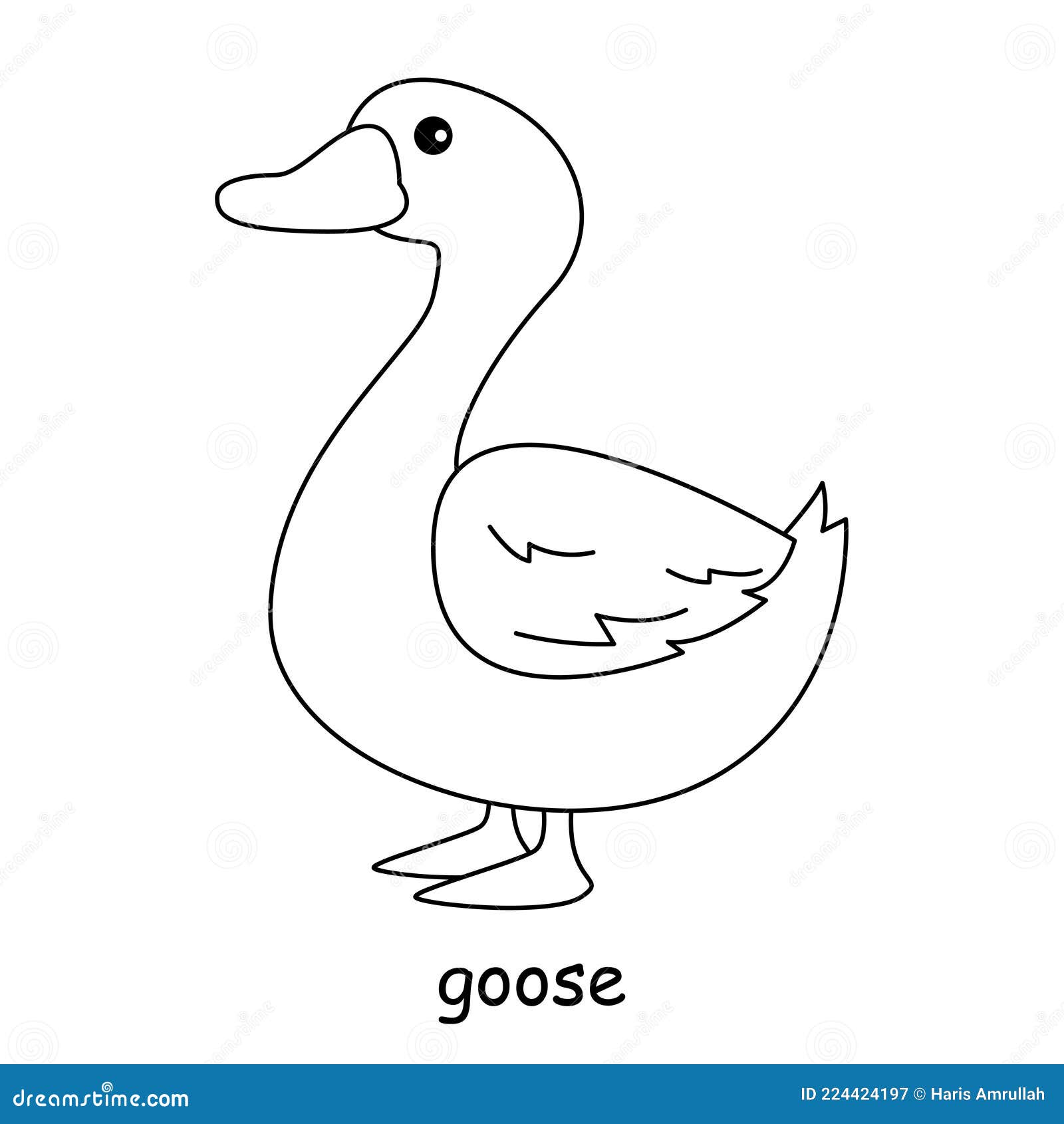 Children Coloring on the Theme of Animal Vector, Goose Stock Vector ...