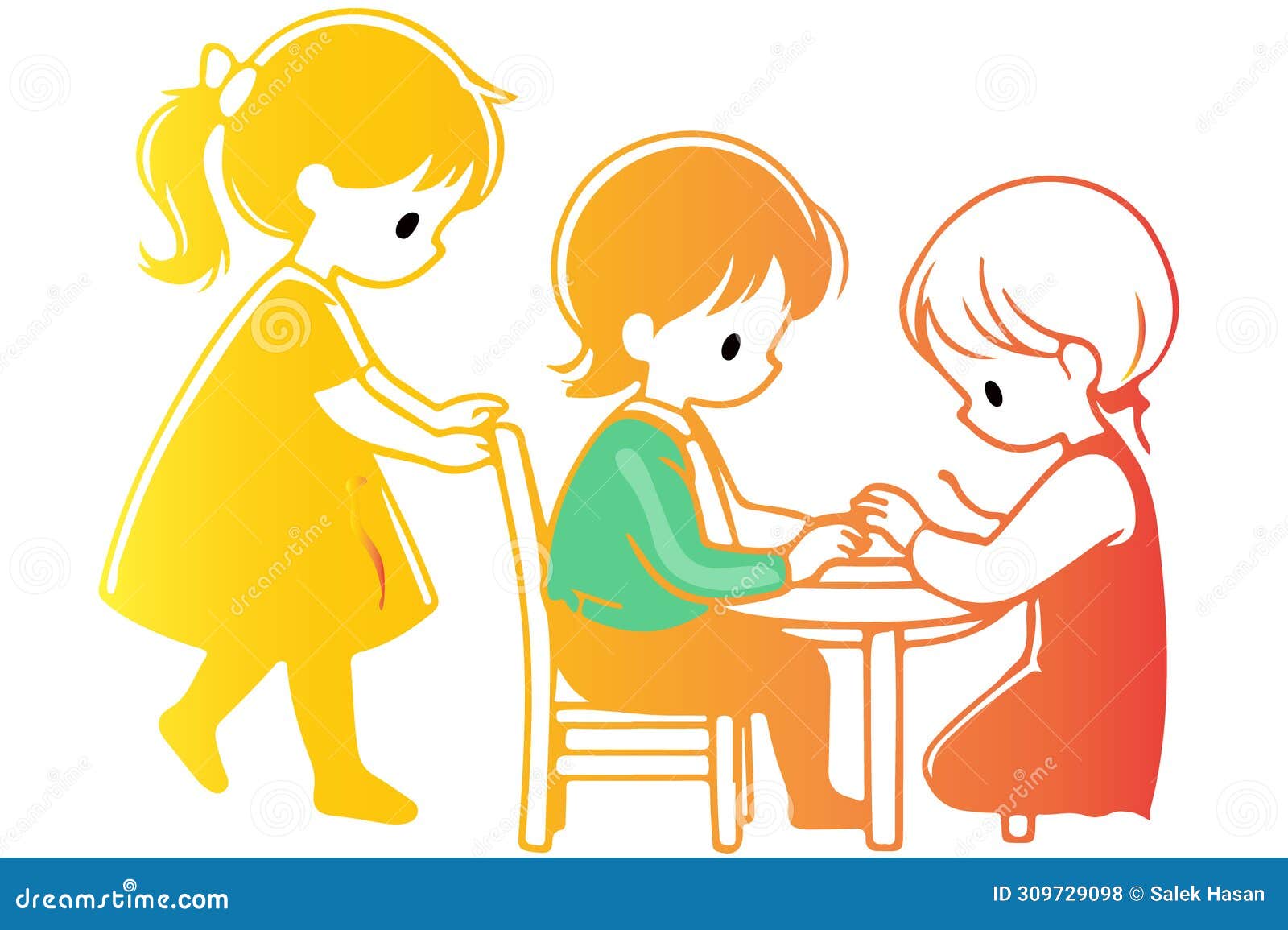Children Communication with Others Stock Vector - Illustration of ...