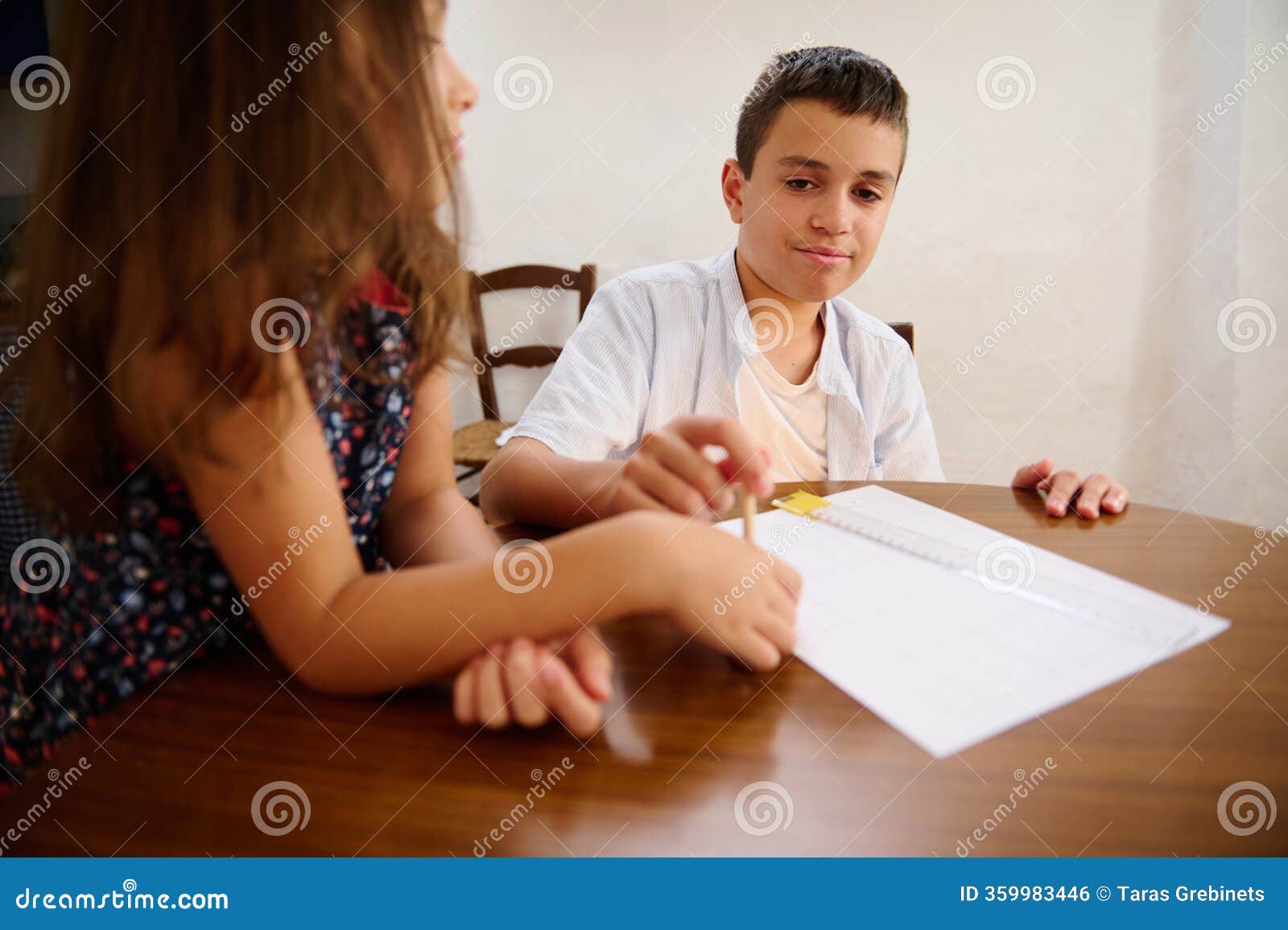 Children Completing a Task Together Stock Photo - Image of bonding ...