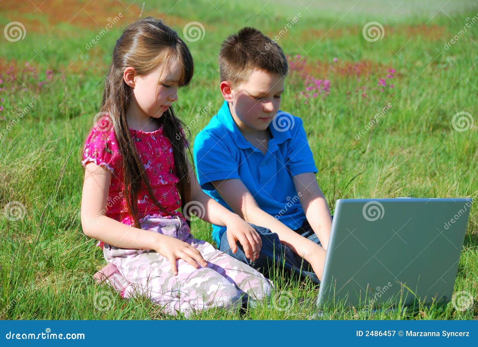 Children and computer stock image. Image of play, playing - 2486457