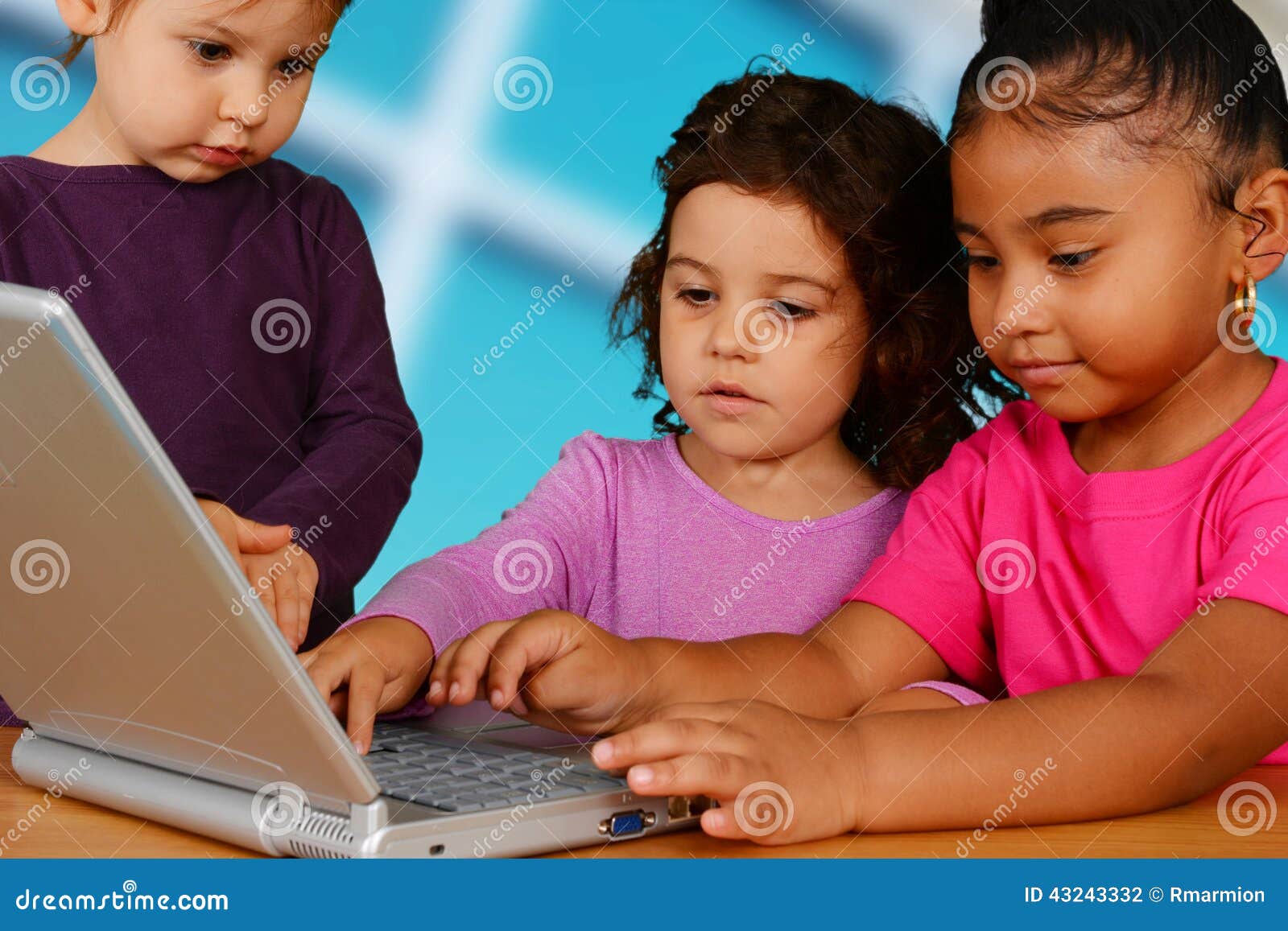 Children on Computer stock photo. Image of male, grade - 43243332