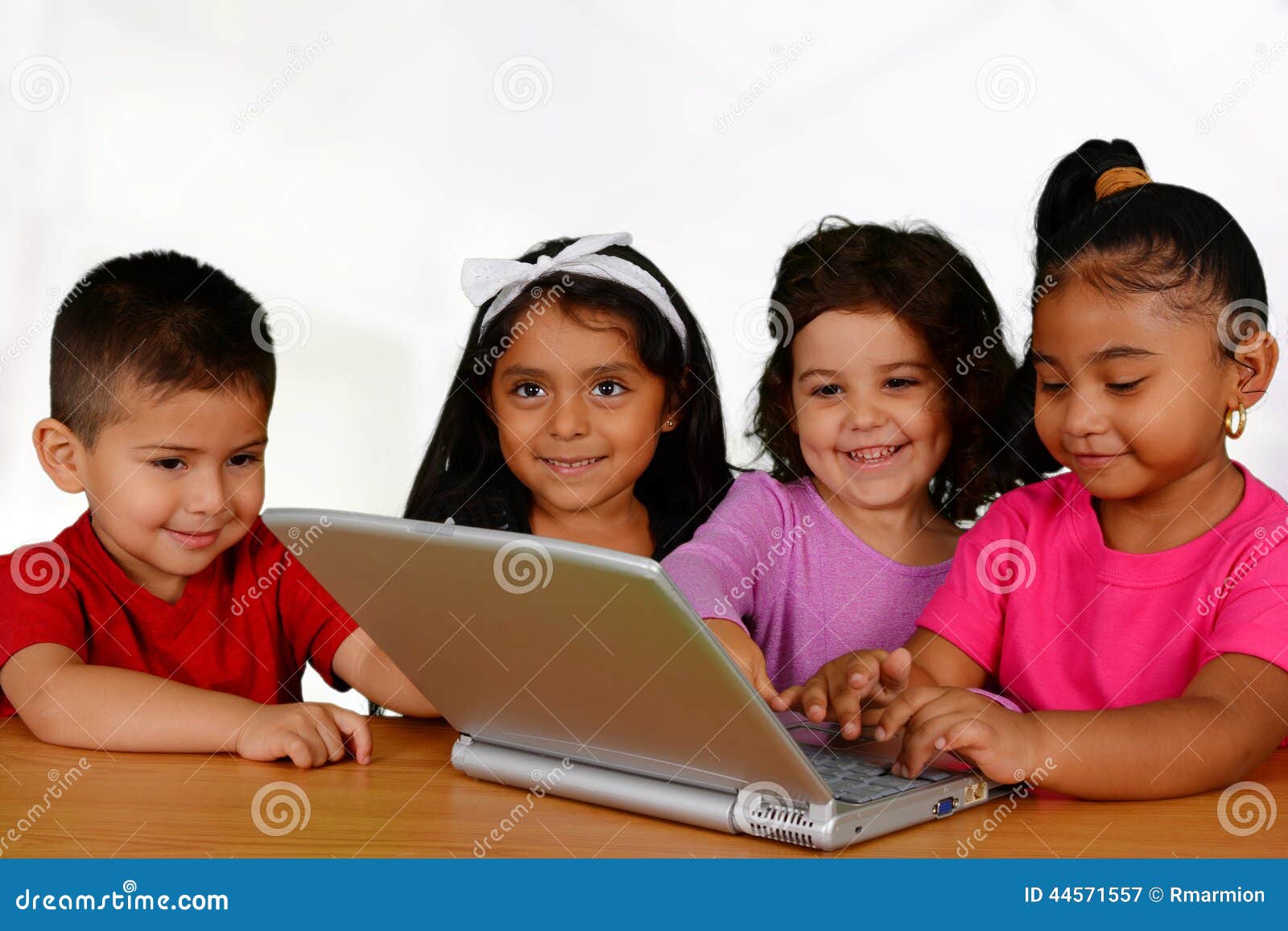 Children on Computer stock image. Image of friends, portrait - 44571557