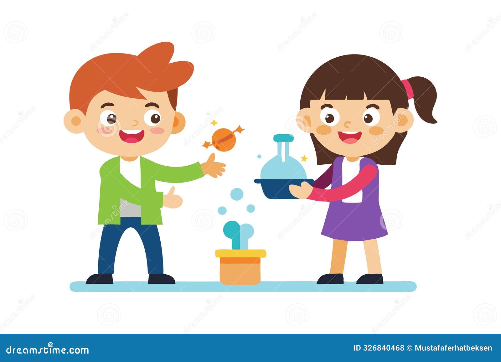 Children Conducting a Science Experiment with Plant and Pot Stock ... Children Conducting a Science Experiment with Plant and Pot Stock ...
