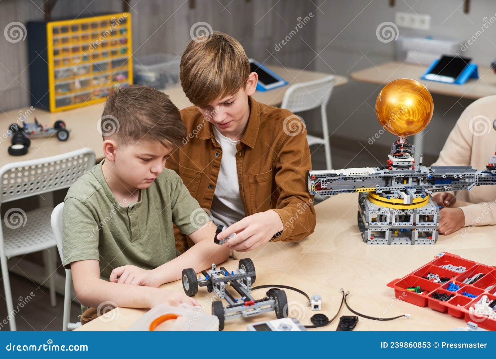 Children Constructing the Car in Team Stock Image - Image of creativity ...