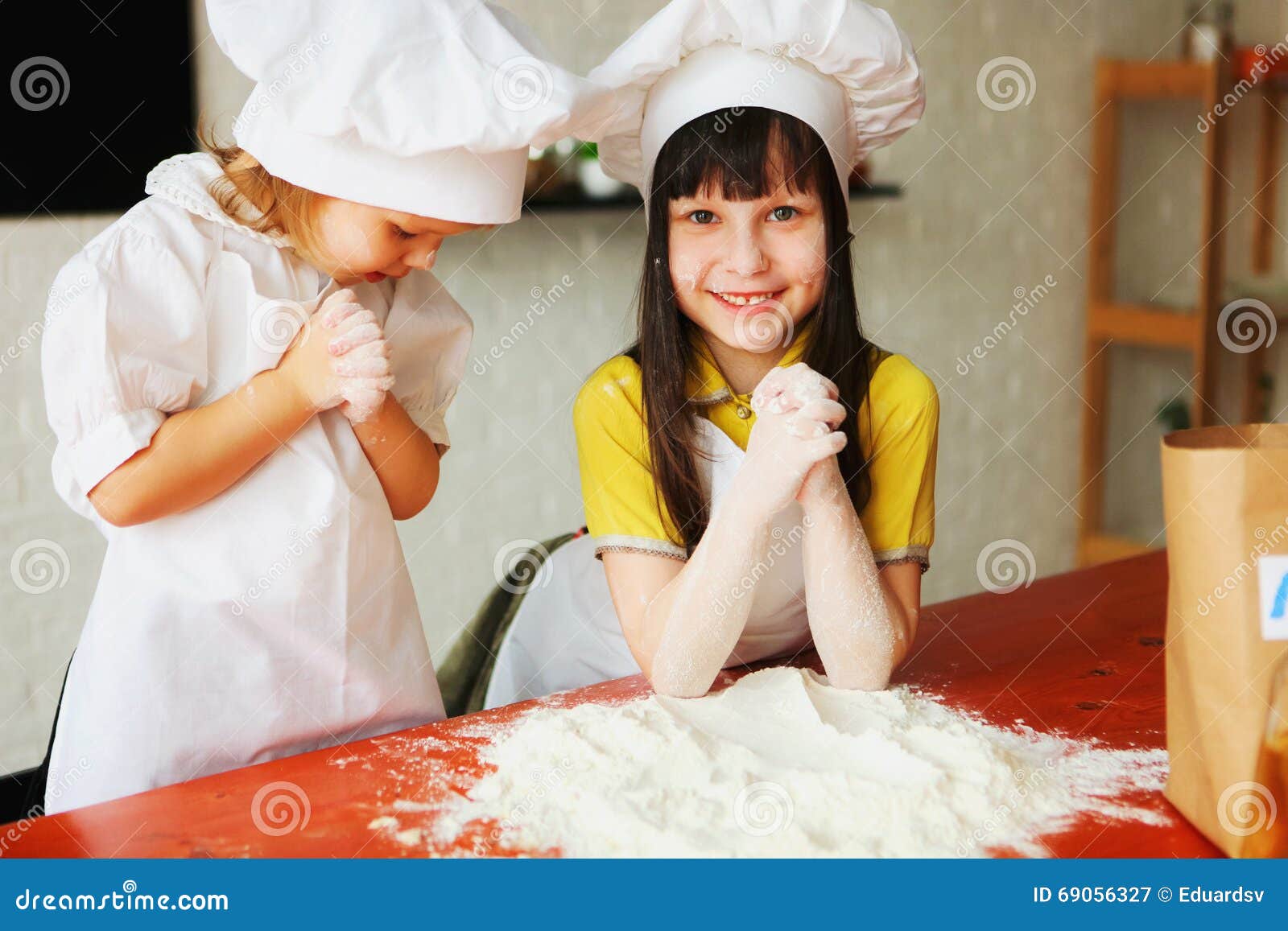 The Children Cook Portrait. Stock Image - Image of cook, food: 69056327