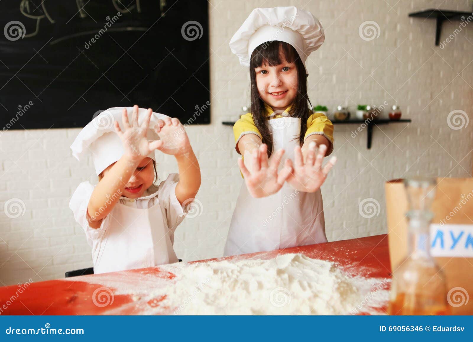 The Children Cook Portrait. Stock Photo - Image of happiness, children ...