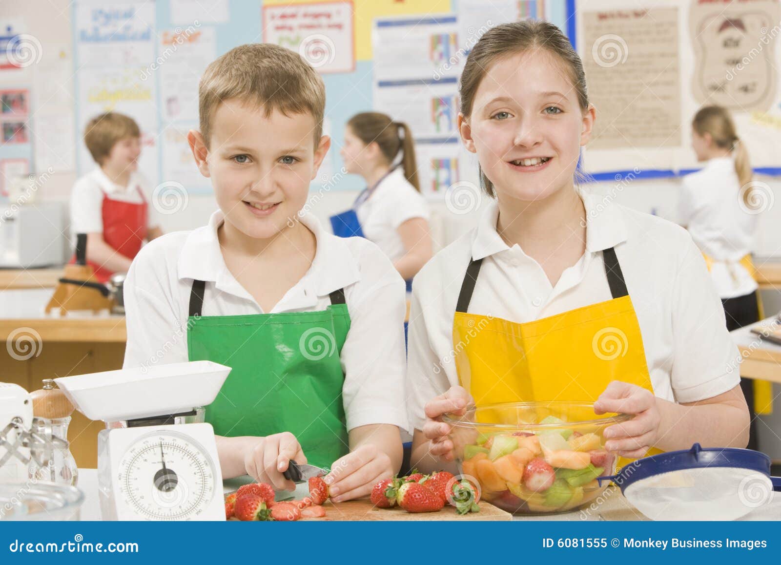 Children in cooking class stock image. Image of color - 6081555