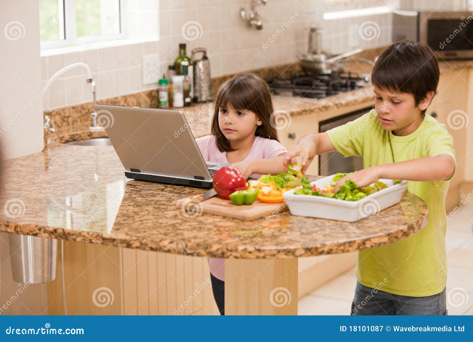 Children Cooking in the Kitchen Stock Image - Image of portrait, people ...