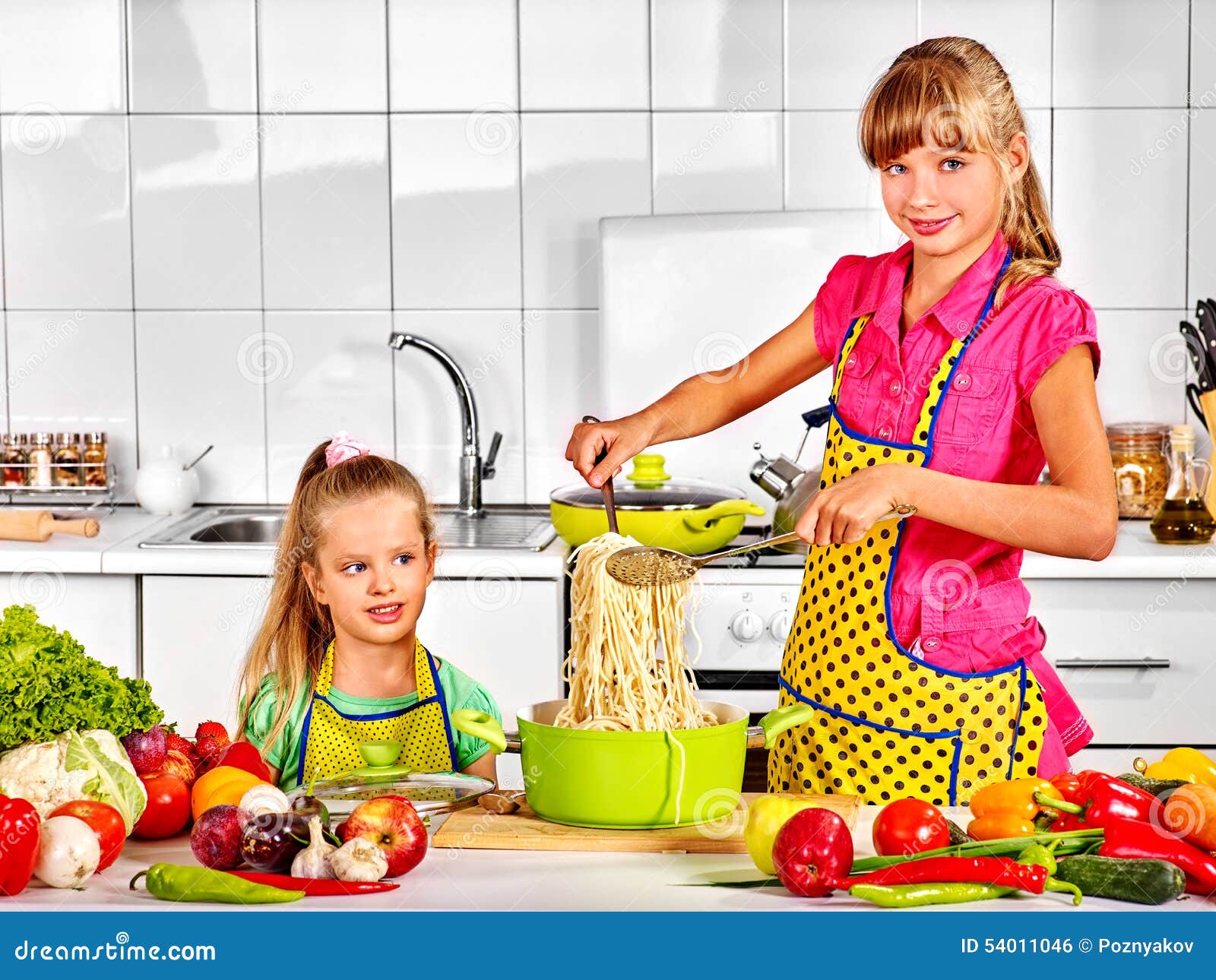 Children Cooking at Kitchen Stock Photo - Image of cooker, indoors ...