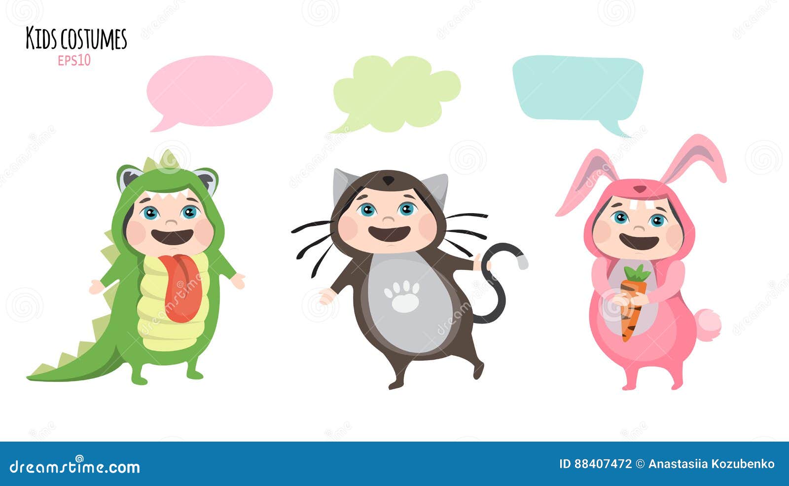 Children in Costumes Communicate Stock Vector - Illustration of ...