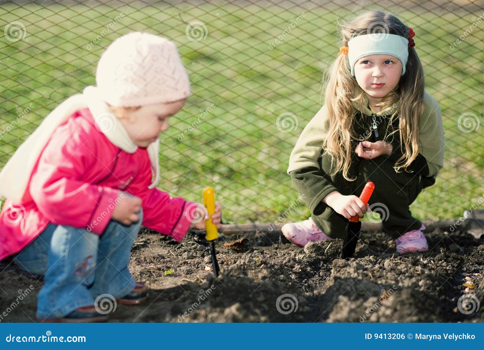 Children in a countryside stock photo. Image of plant - 9413206