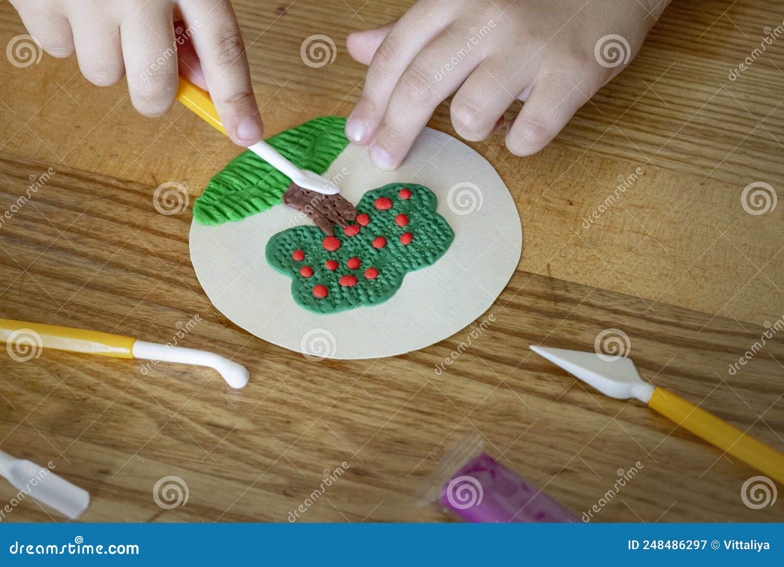 Children Craft from Plasticine, Creativity Concept Stock Image - Image ...