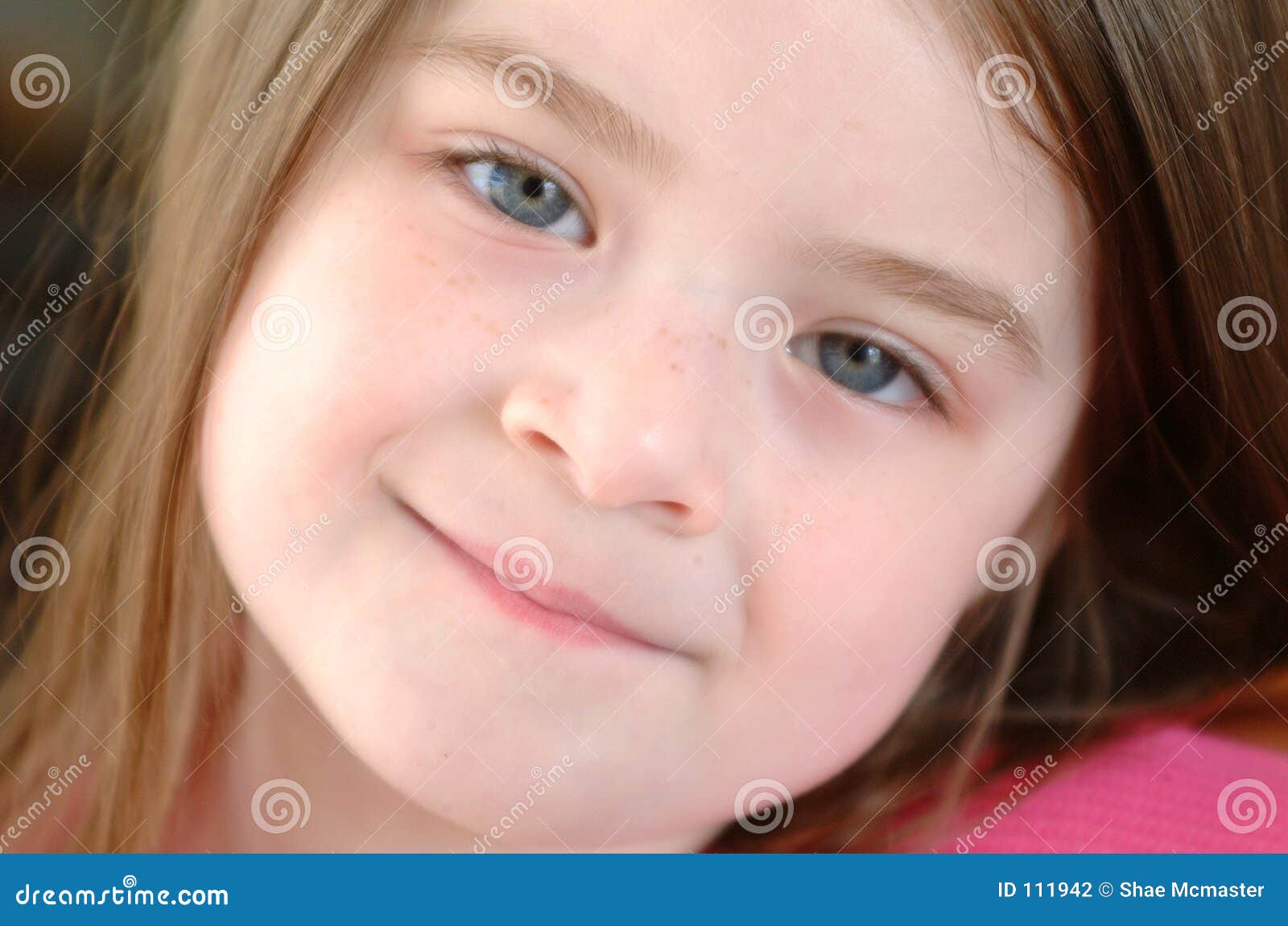Children-Cute Girl Close Up Stock Photo - Image of azure, brunette: 111942