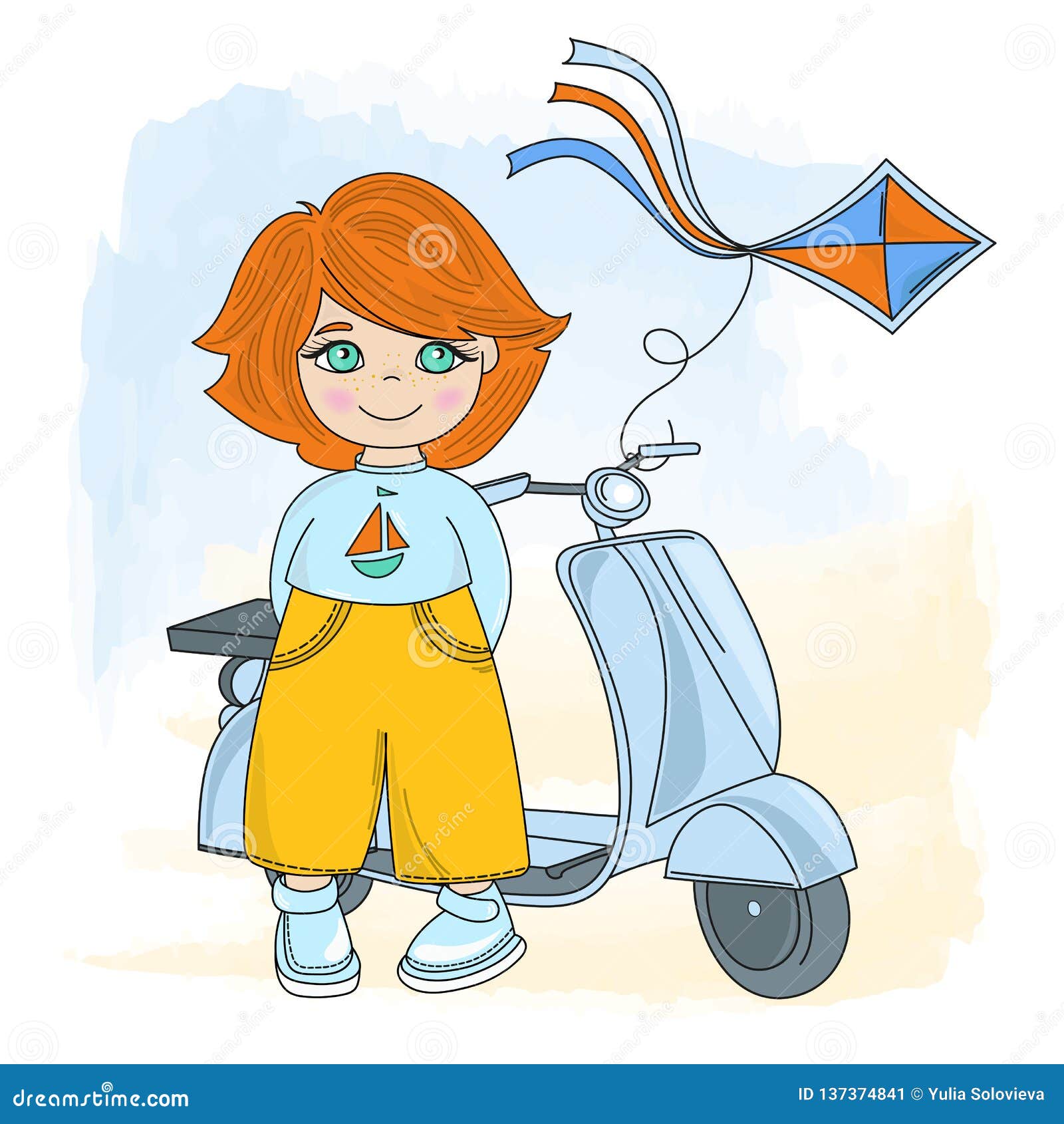 CHILDREN CYCLE Cartoon Vector Illustration Set Stock Illustration ...