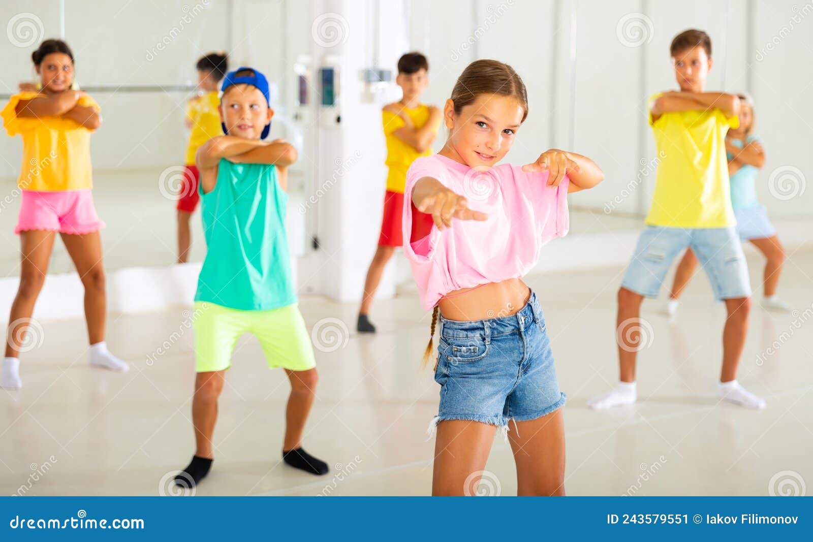 Children Dancing Hip-hop in Studio Stock Image - Image of activity ...