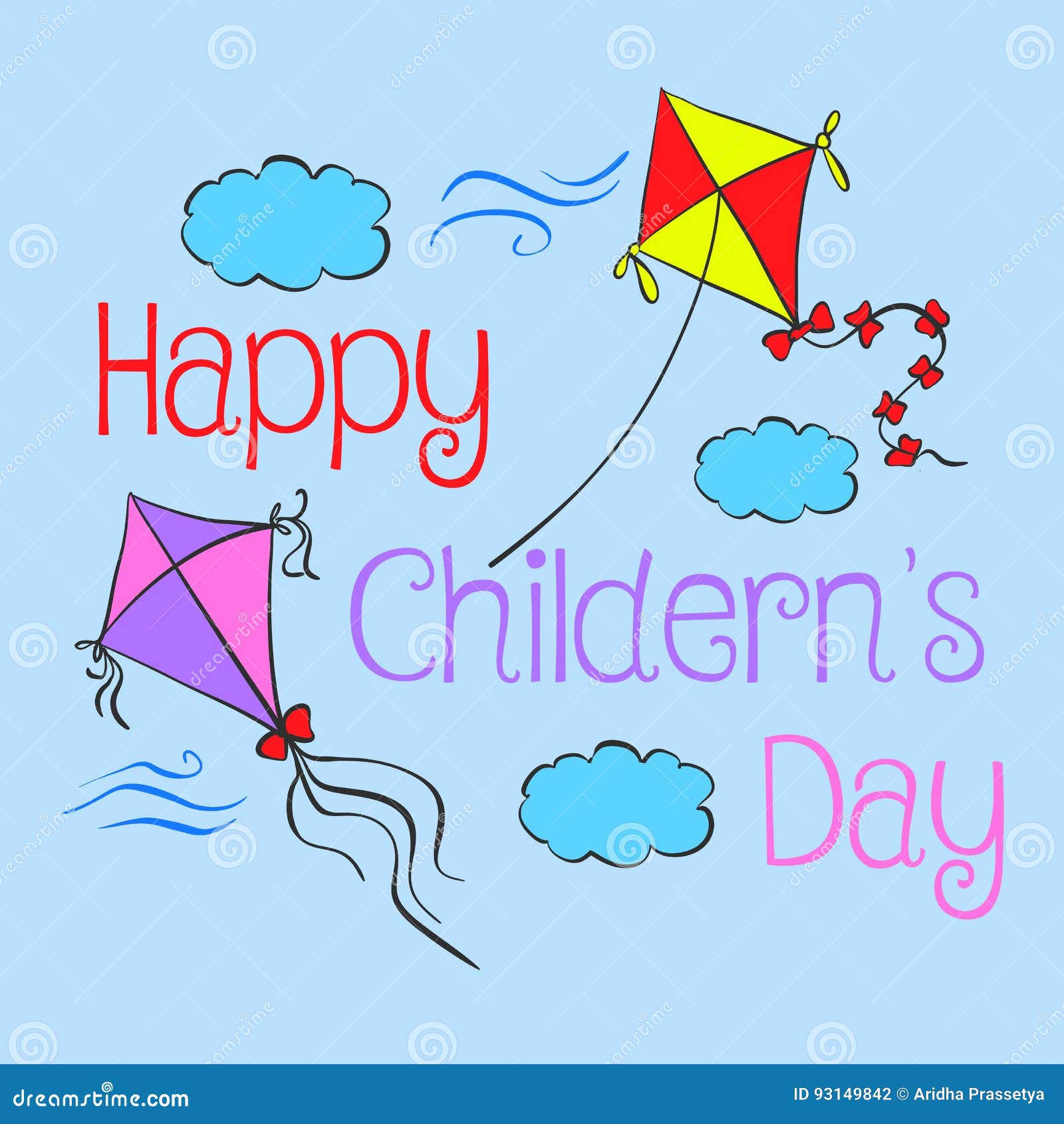 Children Day Hand Draw Style Doodles Stock Vector - Illustration of ...